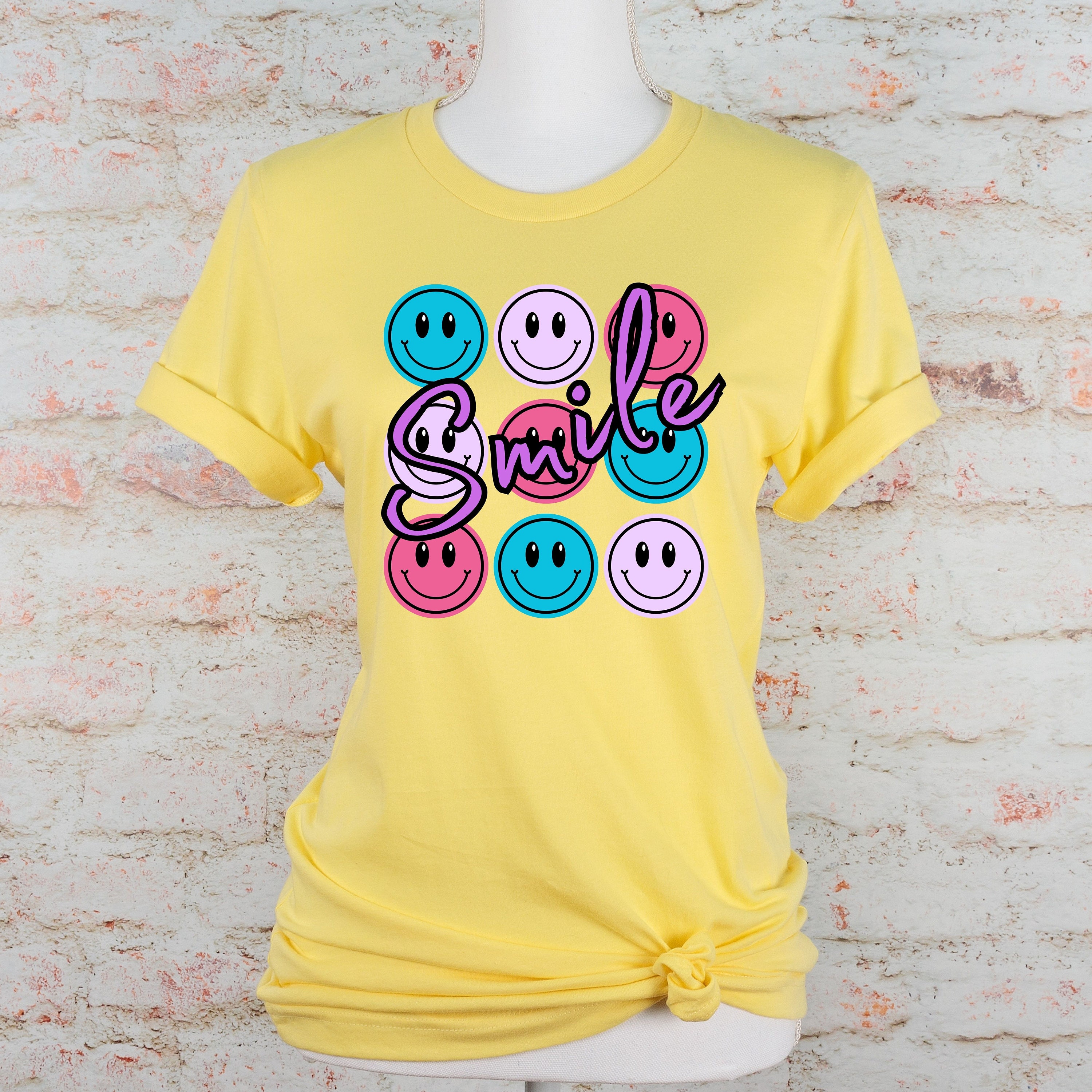 Womens Smiley Face Shirt Womens Emoji Tshirt Smile Tshirt Summer Shirt ...