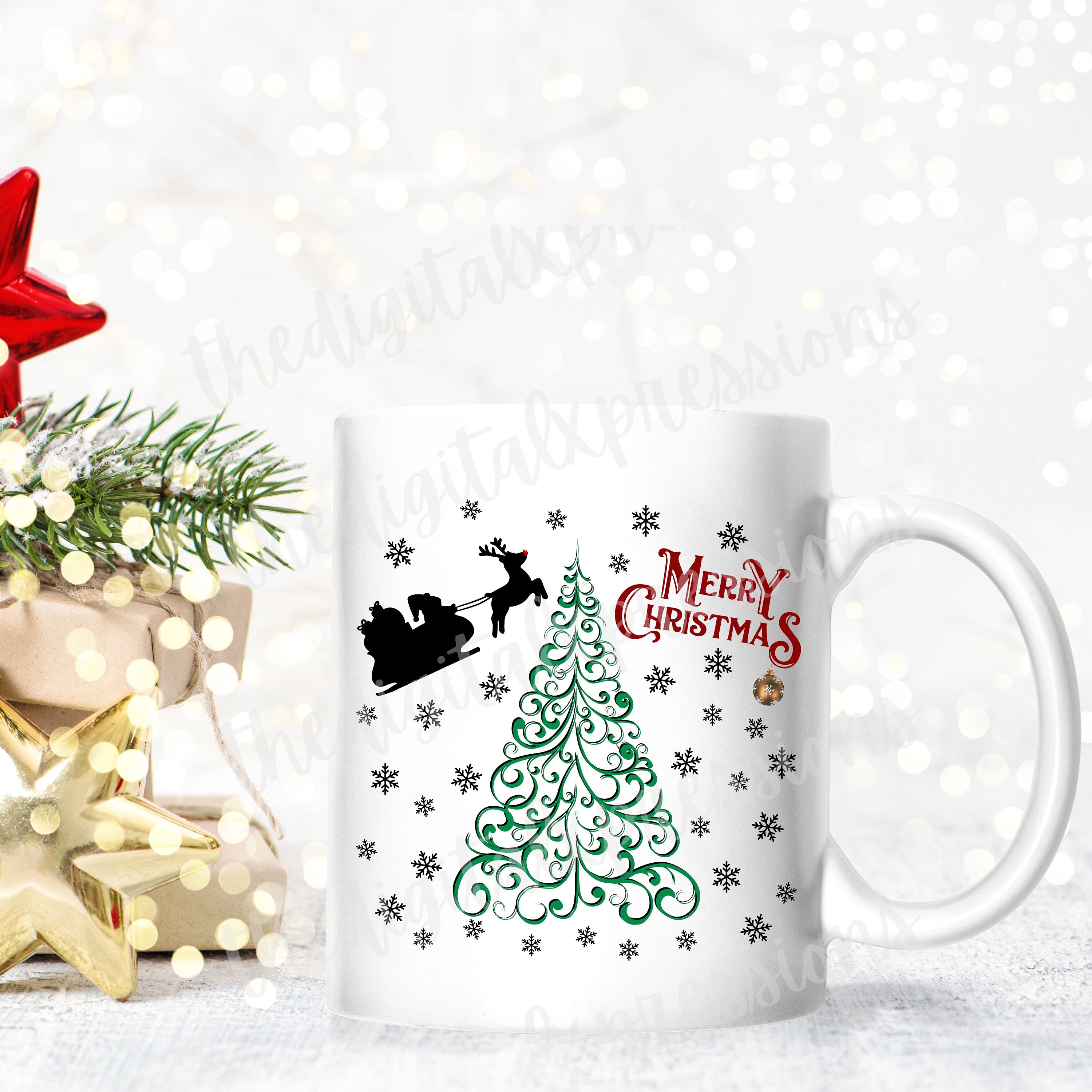 Christmas Tree PNG Santa Clipart Instant Download Printable Christmas ...