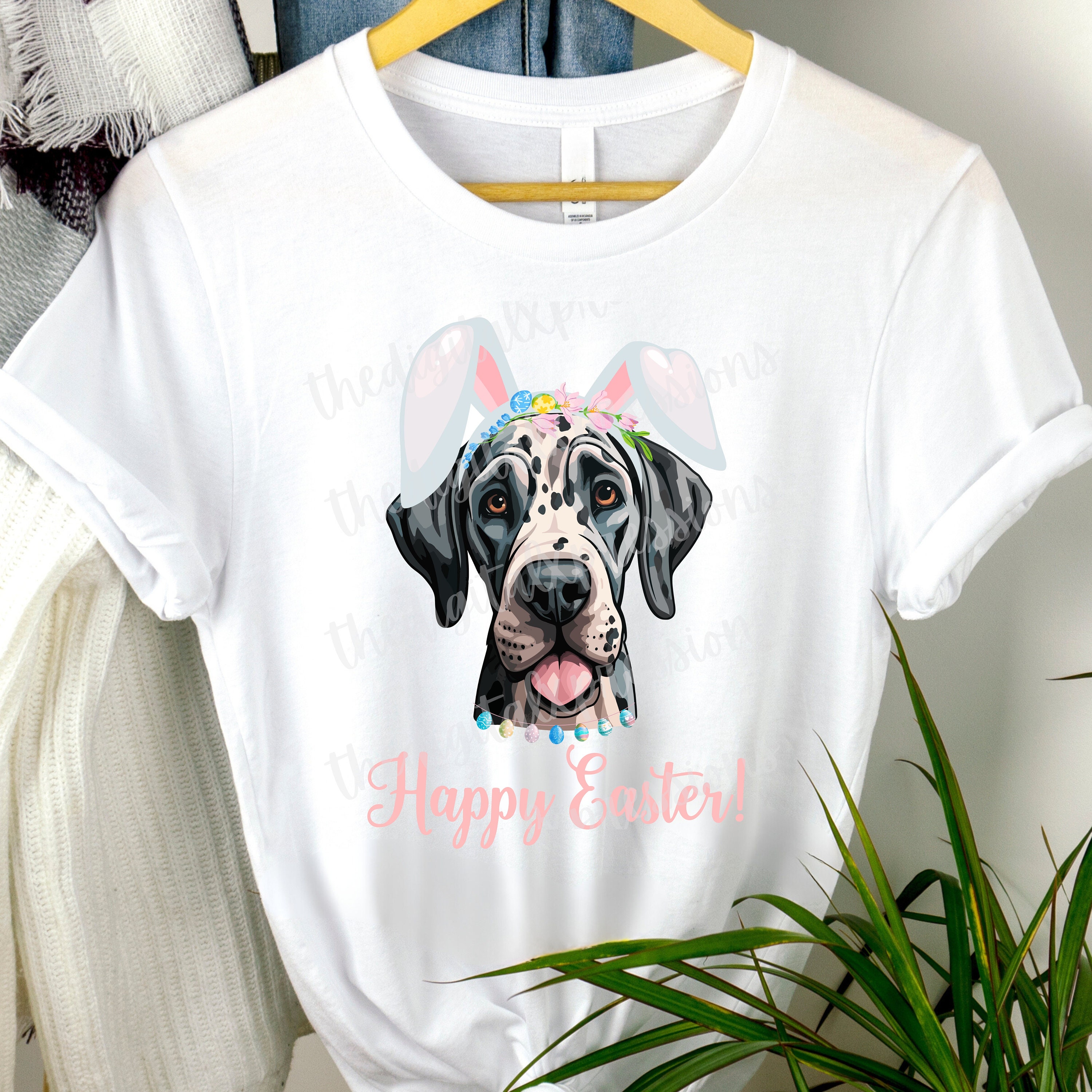 Great Dane Happy Easter PNG Digital Download Dog Picture Instant ...