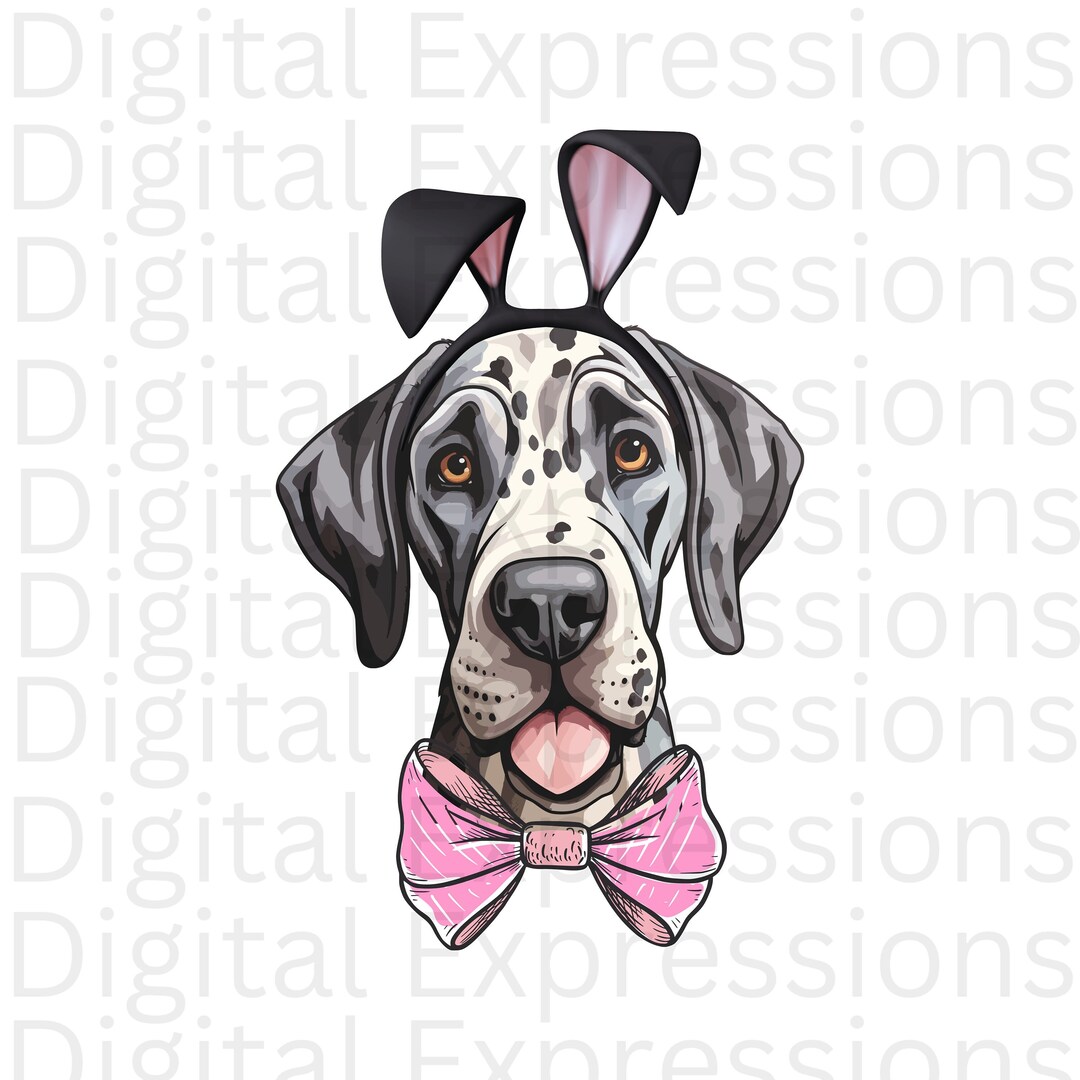 Great Dane Easter PNG JPG File Instant Download Printable Png Dog T ...