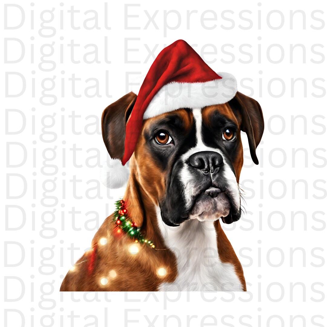 Boxer Christmas PNG Christmas Dog Graphic Christmas Design Boxer ...