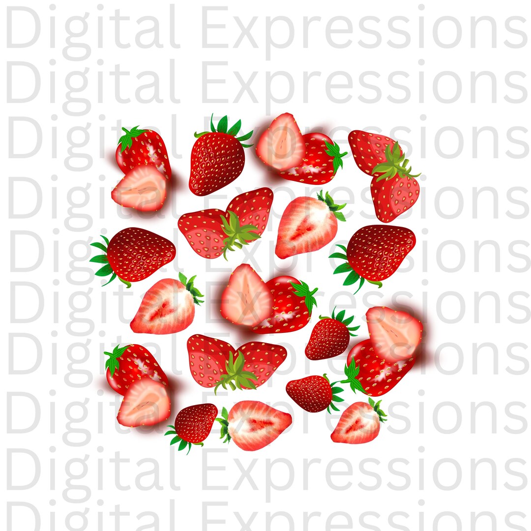 Strawberry PNG Graphic: Printable Fruit Clipart (digital Download) - Etsy