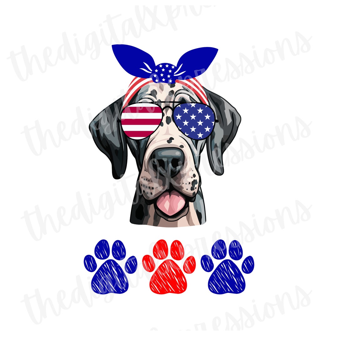 Great Dane Memorial Day PNG Independence Day Digital Download Dog ...