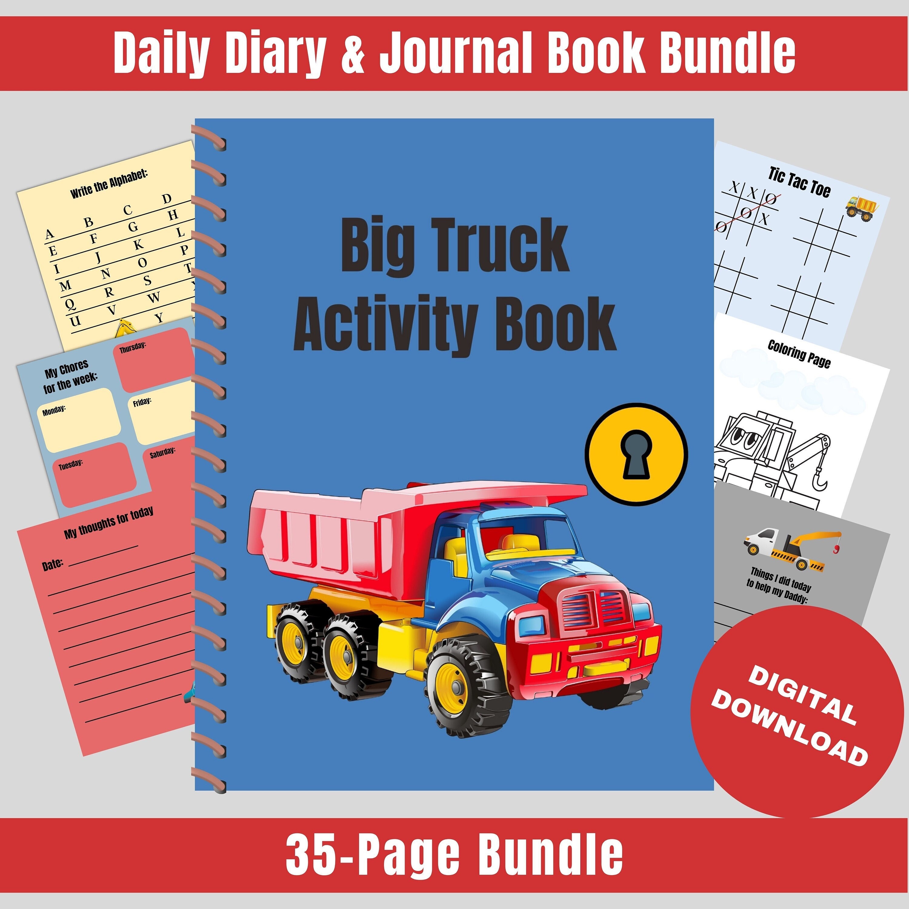 Instant Download Kids Activity Book Digital Download Boys Coloring Book ...