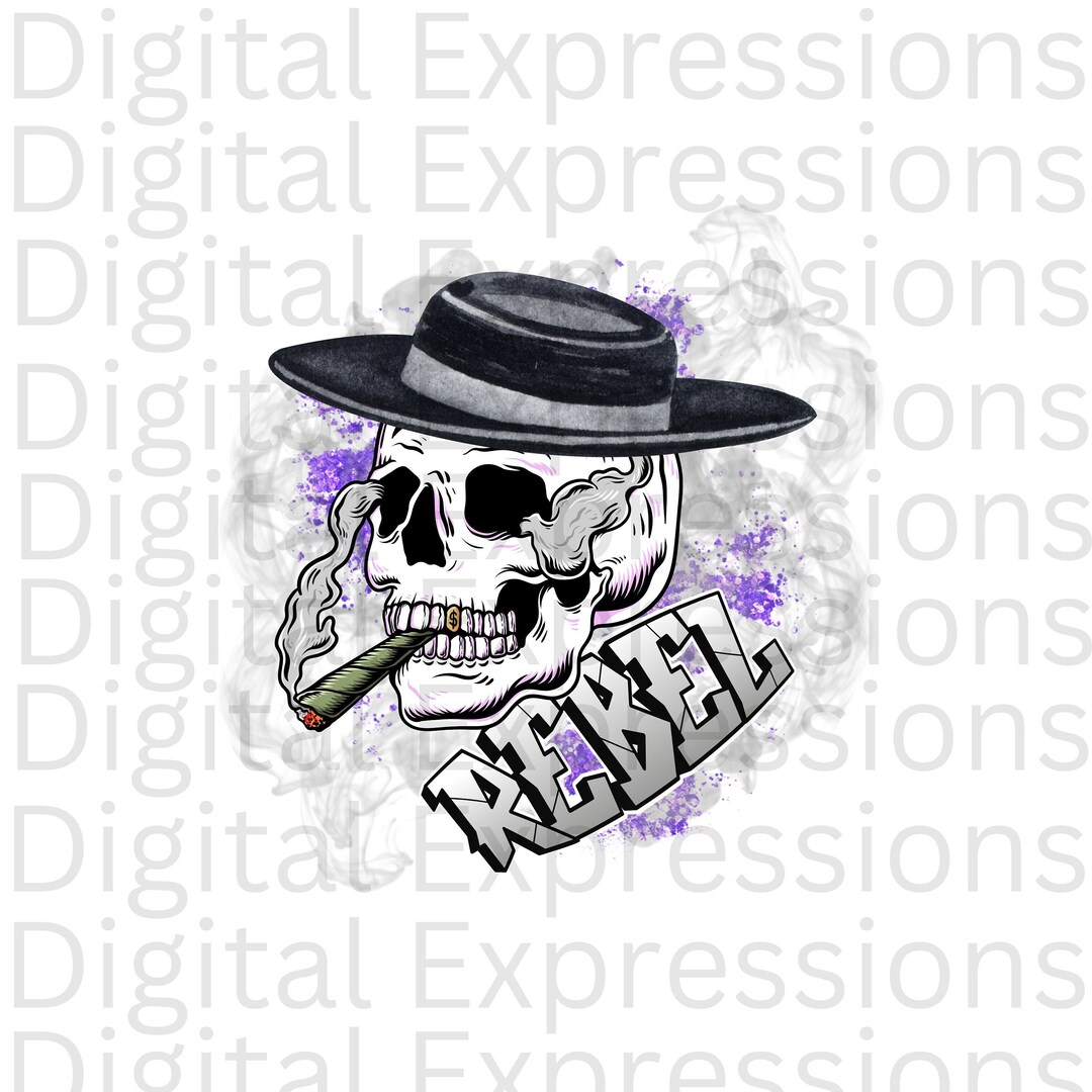 Rebel Skull Design PNG JPG File Instant Download Printable Png T Shirt ...