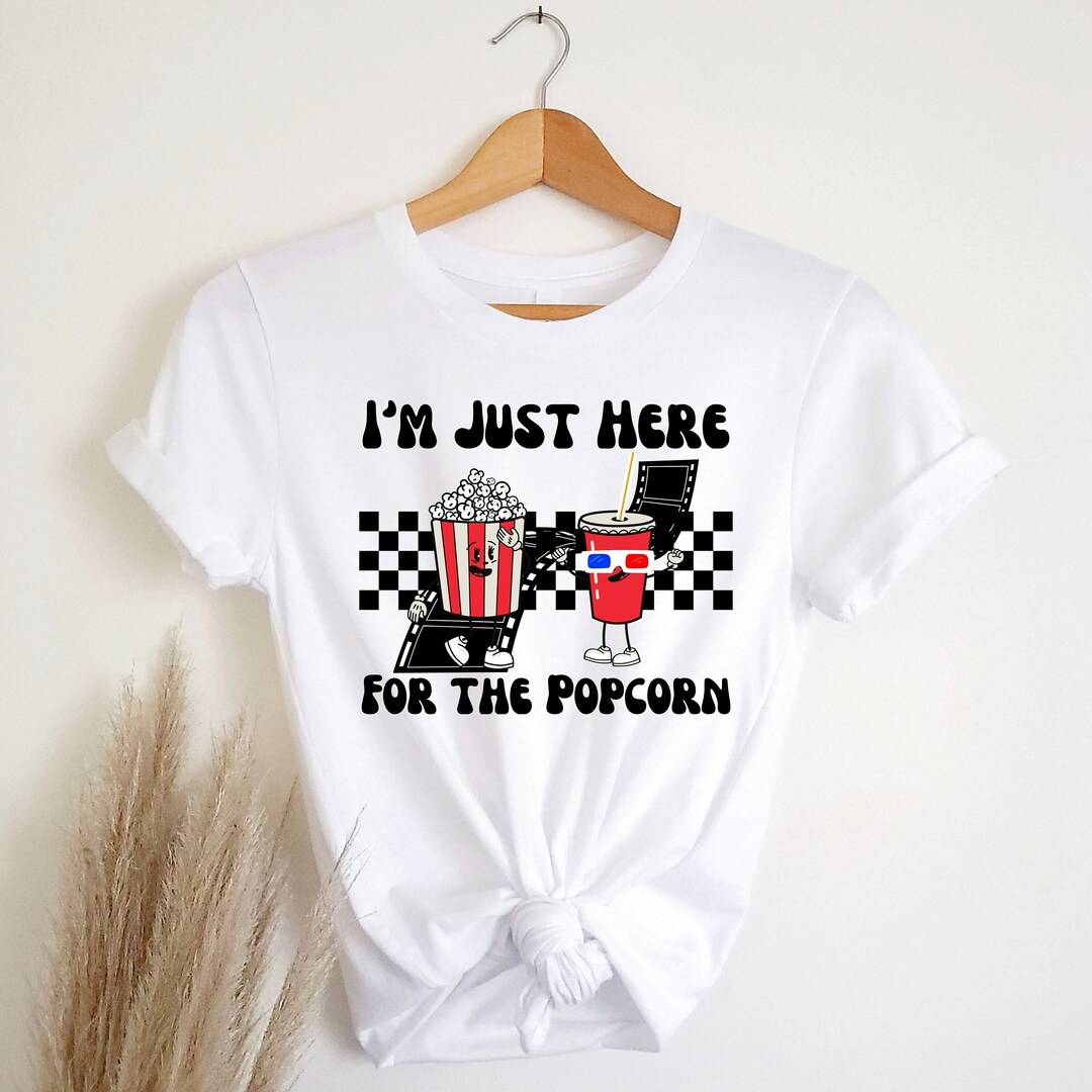 Funny Retro Popcorn Tshirt Popcorn and a Movie T Shirt Funny Mens ...