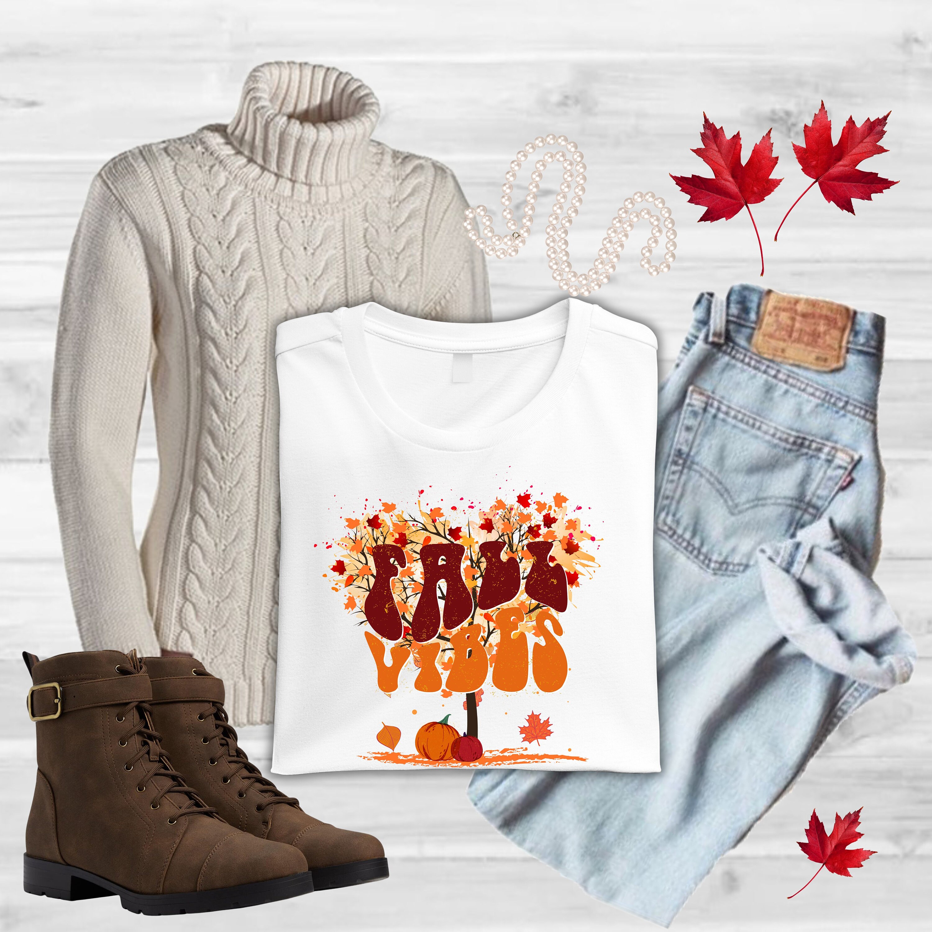 Fall Vibes PNG JPG File Instant Download Printable Png T Shirt Design ...