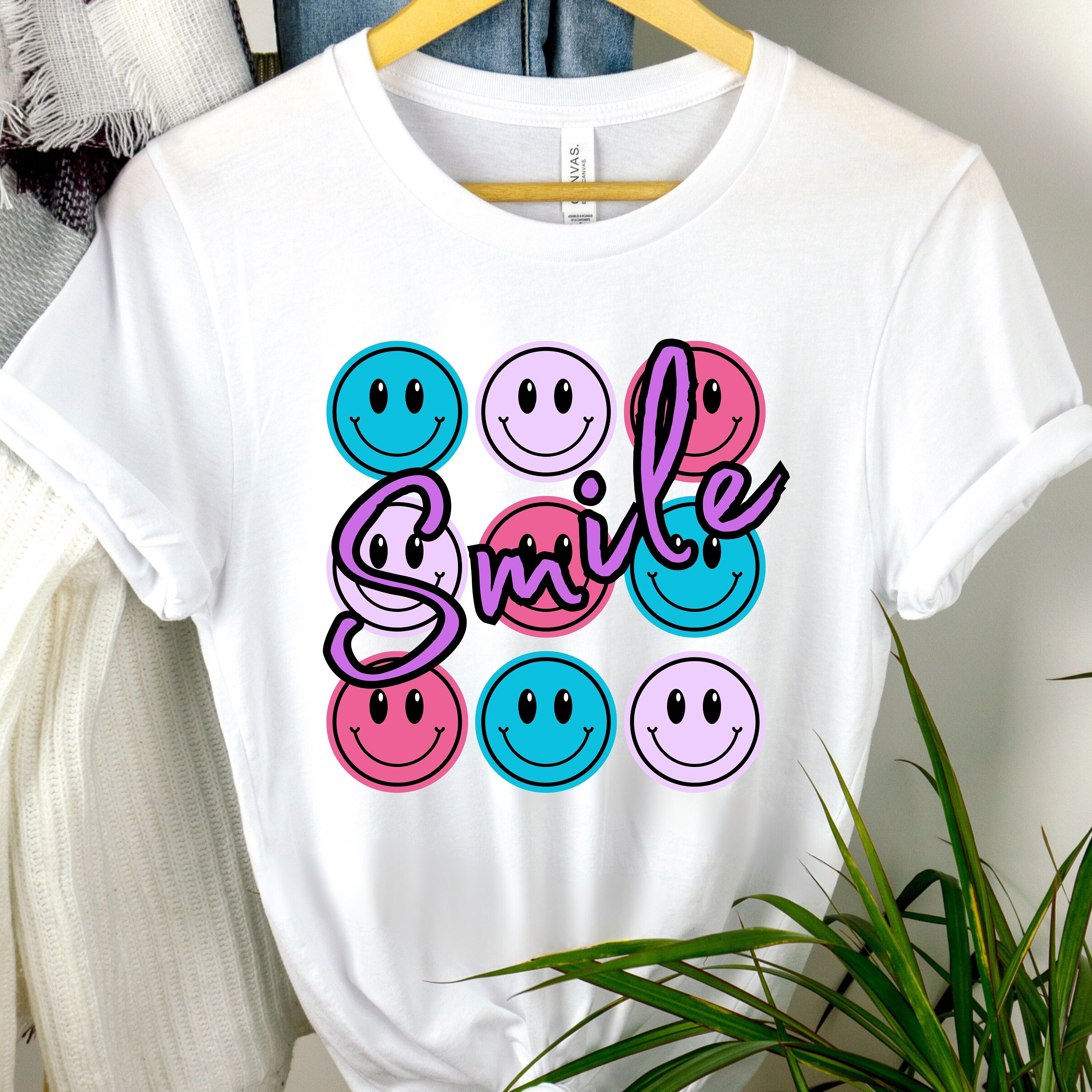 Womens Smiley Face Shirt Womens Emoji Tshirt Smile Tshirt Summer Shirt ...