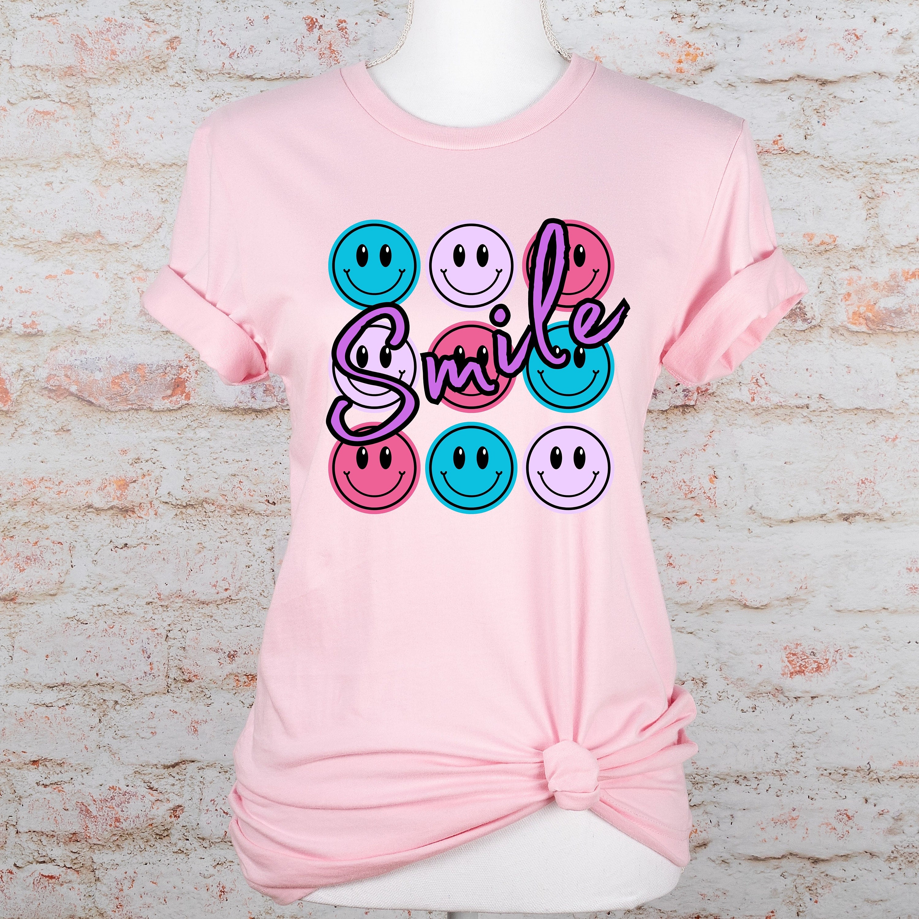 Womens Smiley Face Shirt Womens Emoji Tshirt Smile Tshirt Summer Shirt ...
