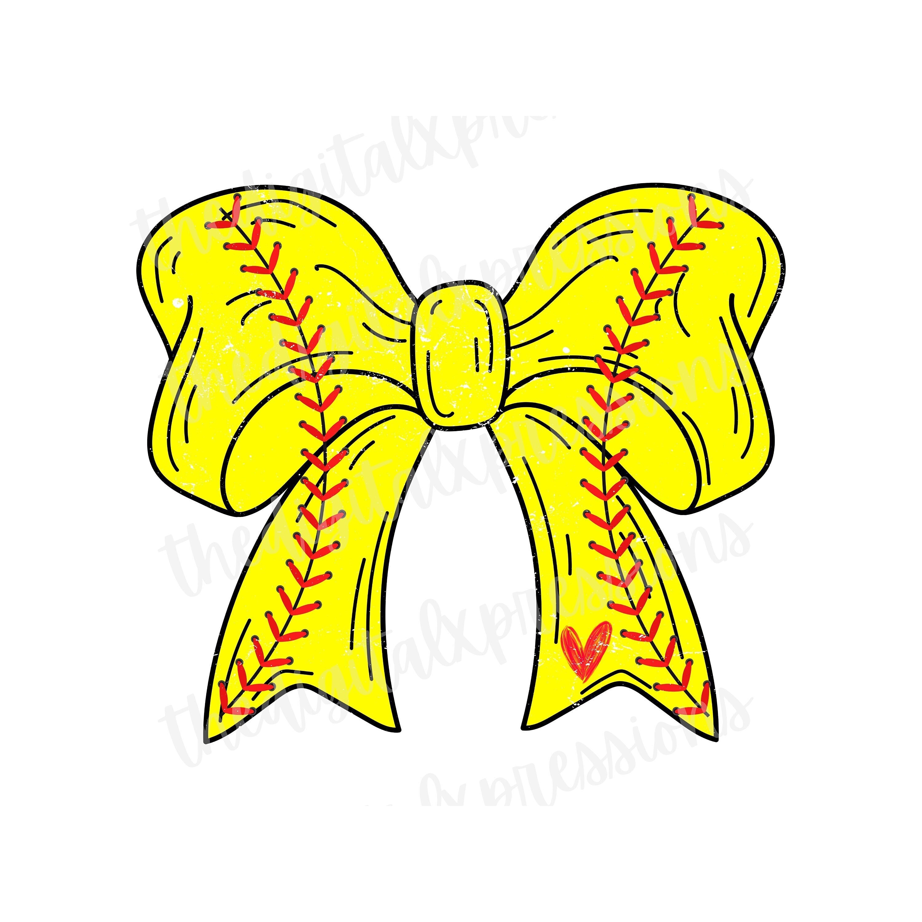 Softball Bow PNG: Ball Game Printable Design (digital Download) - Etsy