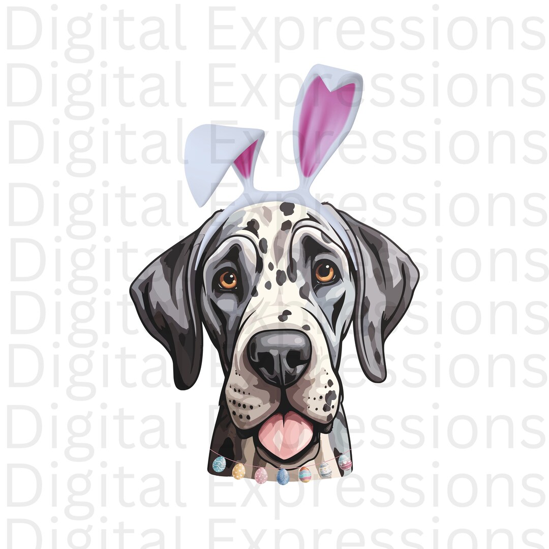 Great Dane Easter PNG JPG File Instant Download Printable Png Dog T ...