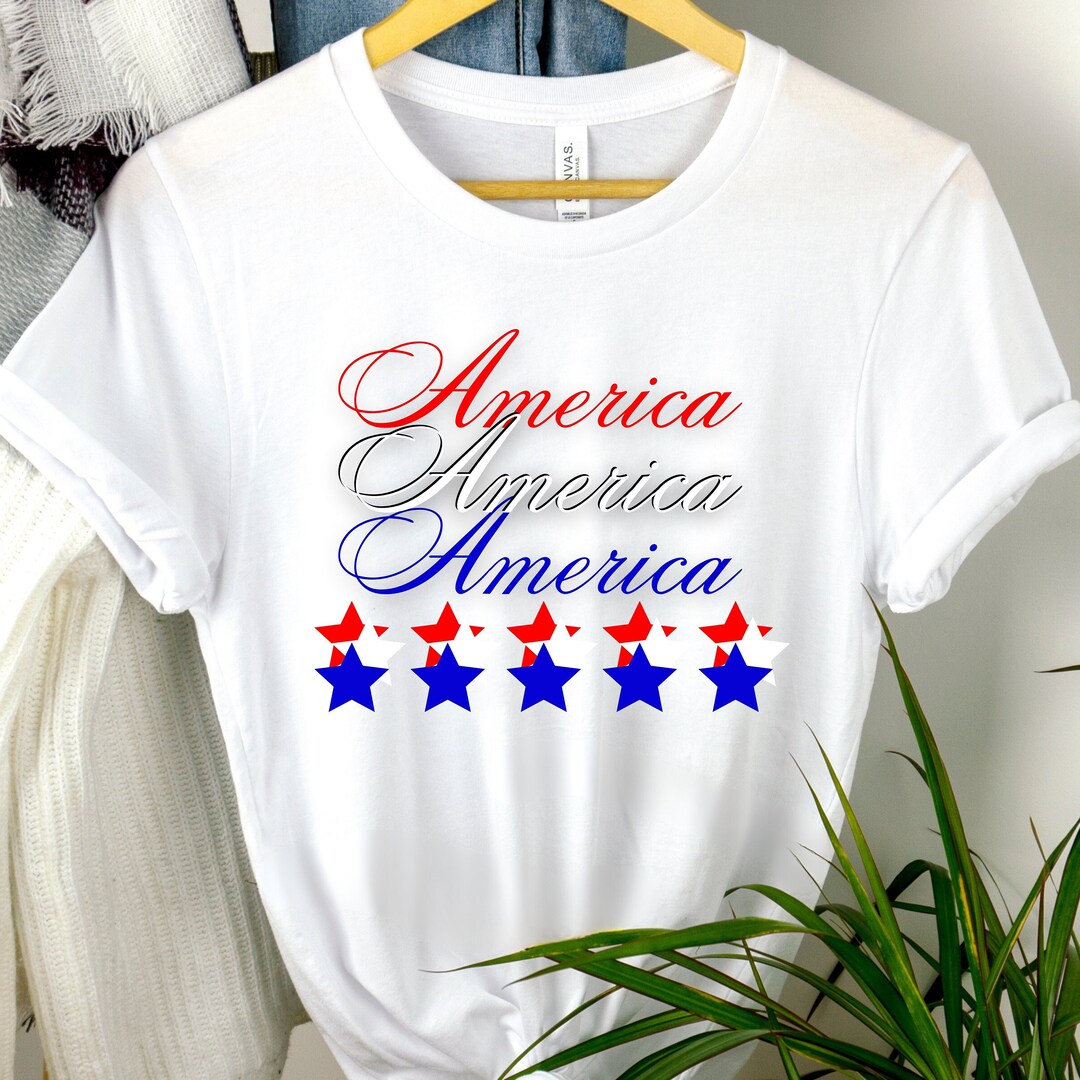 America Patriotic T-shirt: Red, White & Blue Star Tee - Etsy