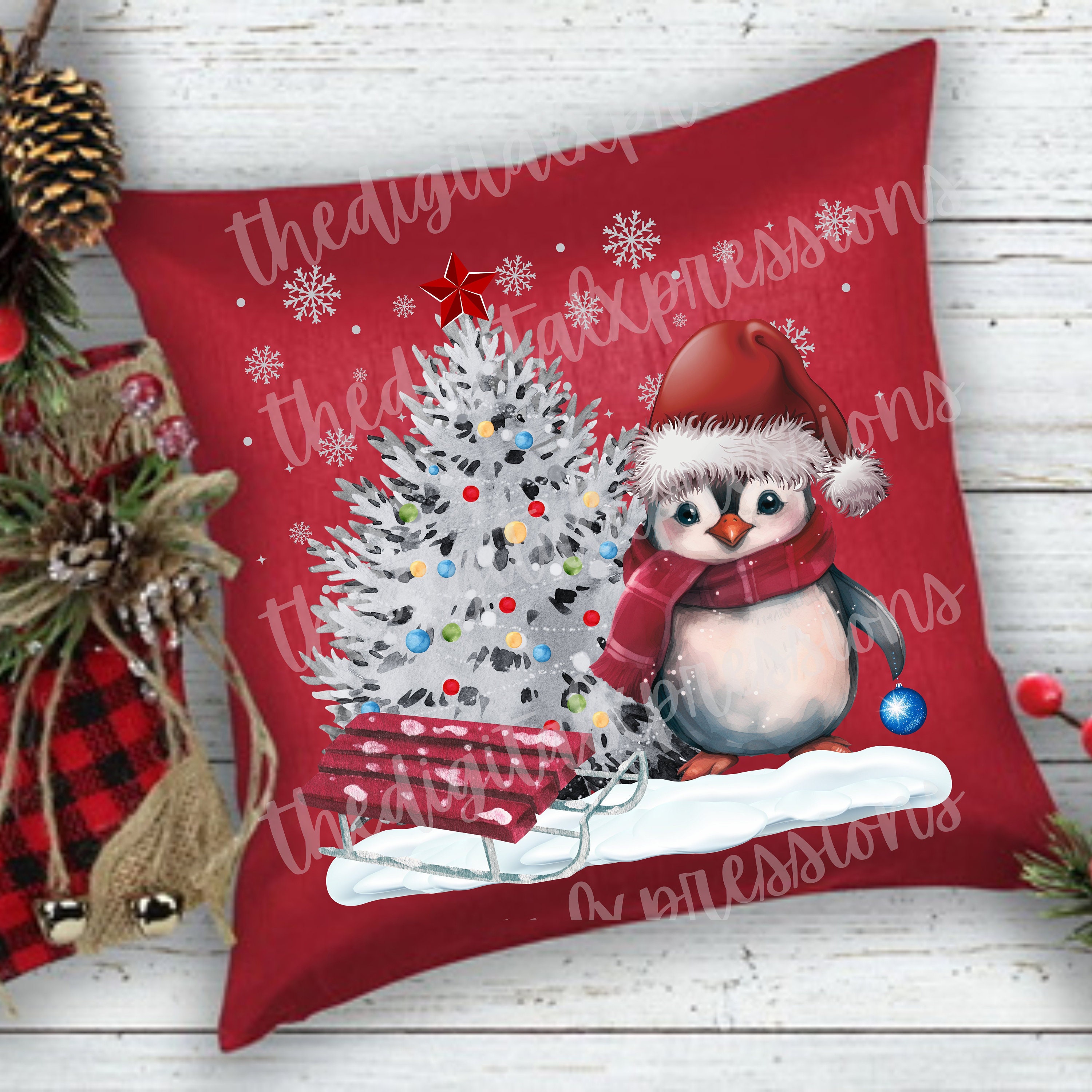 Penguin PNG Penguin Clipart Instant Download Printable Christmas ...