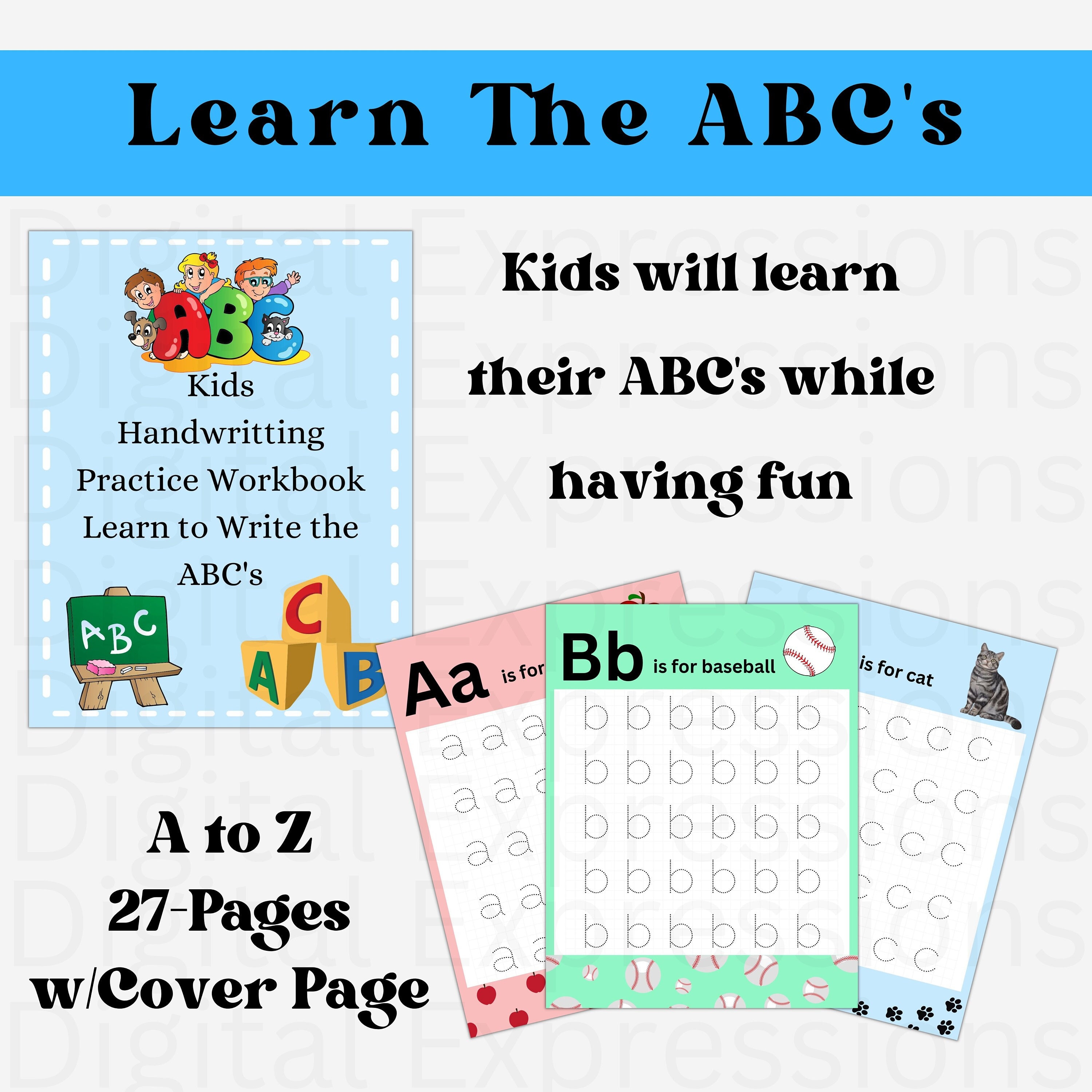 Instant Download Printable Kids Learning Tool Downloadable Activity ...