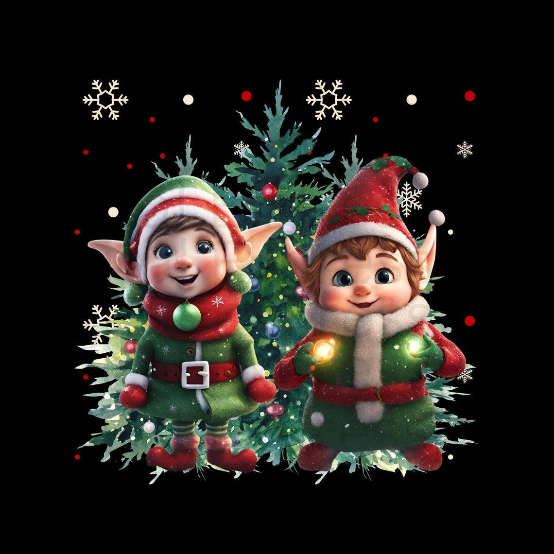 Set of 3 Christmas Elves PNG Christmas Elf Graphic Christmas Design Elf ...