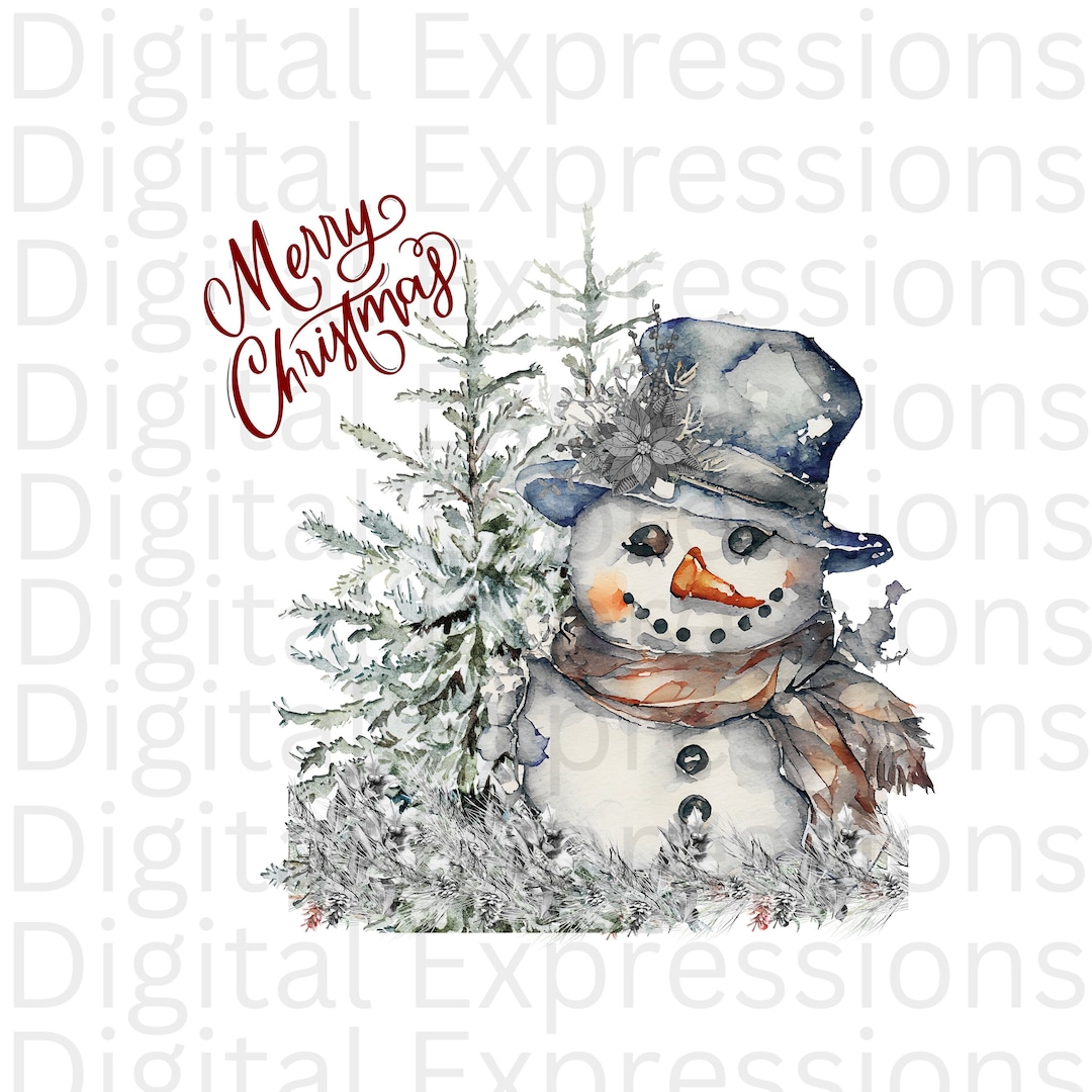 Christmas PNG Snowman Clipart Instant Download Printable Christmas Tree ...