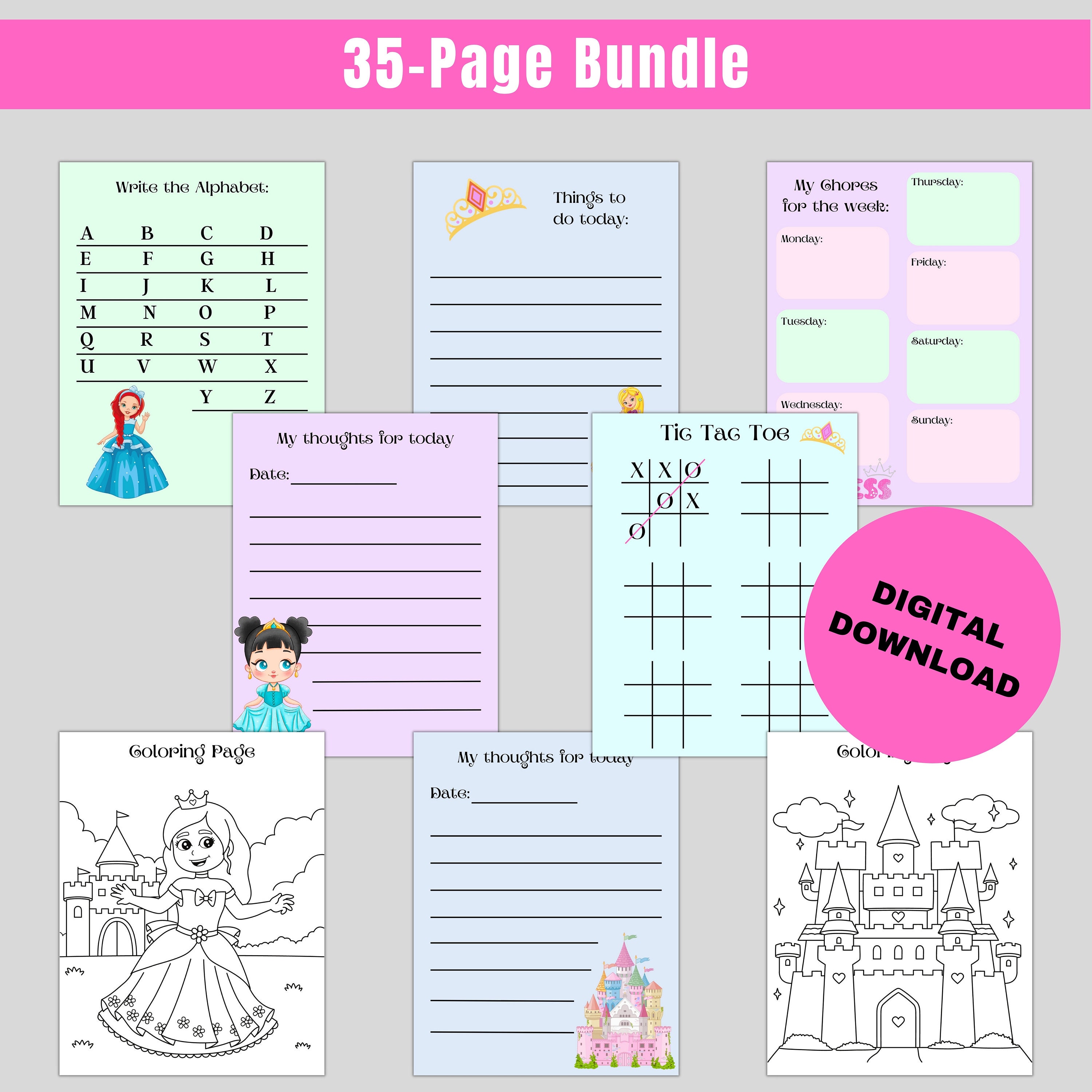 Instant Download Princess Activity Book Kids Activity Book Instant ...