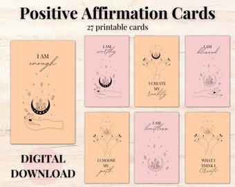27 Positive Affirmation Cards, Printable Affirmation Cards, Manifestation Cards, Law of ...