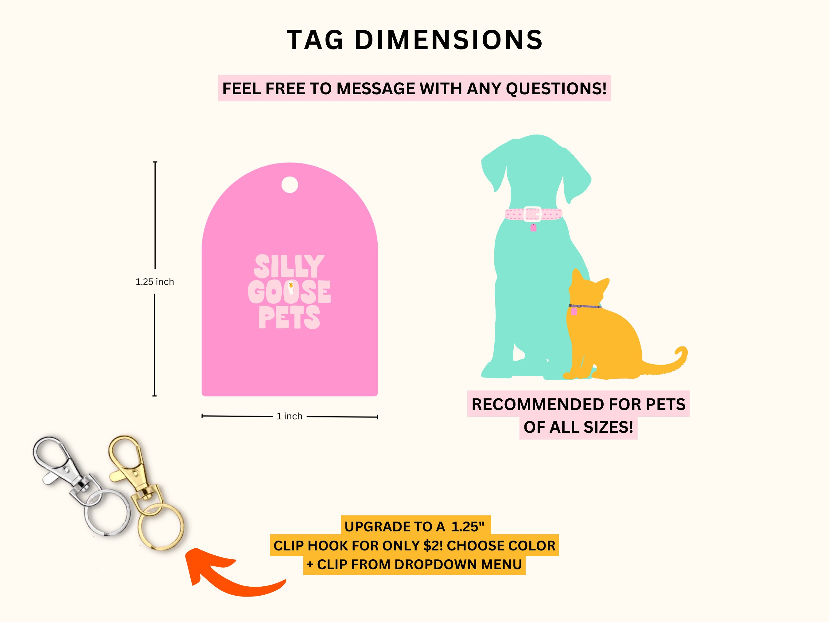 Arch Shape Pet ID Tag, Custom Unique Personalized Dog or Cat Tags ...