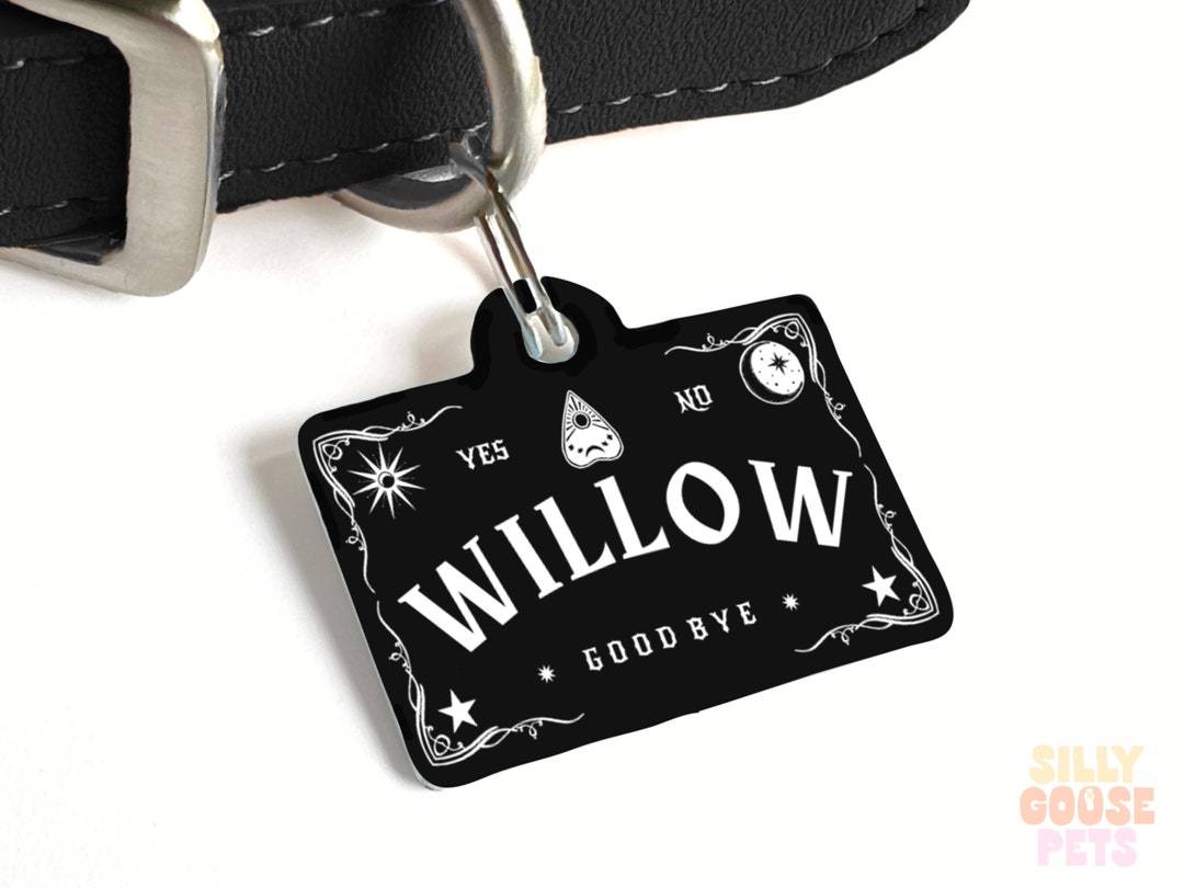 Witchy Pet ID Tag, Custom Personalized Dog or Cat Tags, Mystical Gothic ...