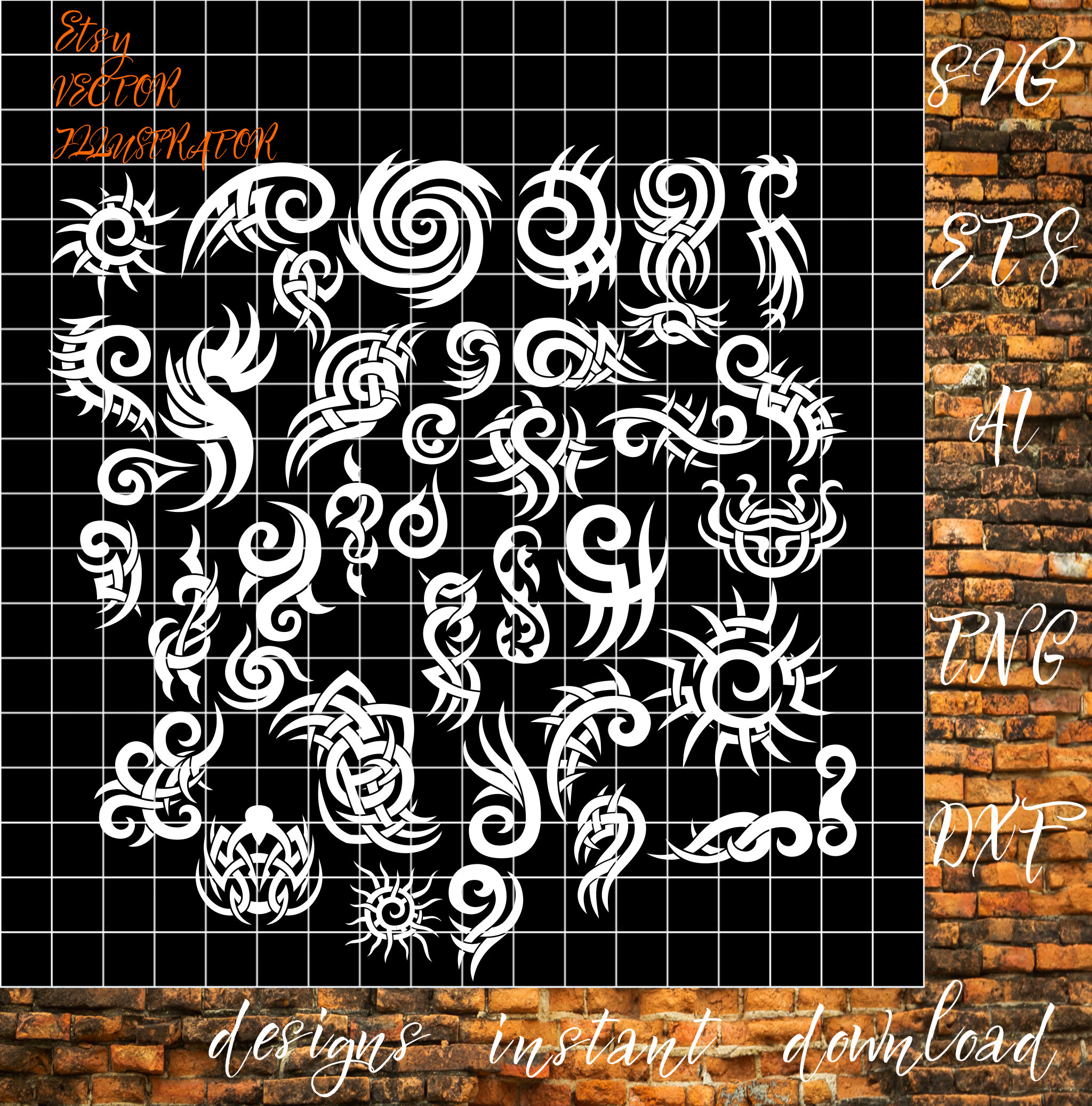 Tattoo Svg, Tribal Set Png, Tribal Tattoo Svg, Tattoo, Decal, Vinyl ...