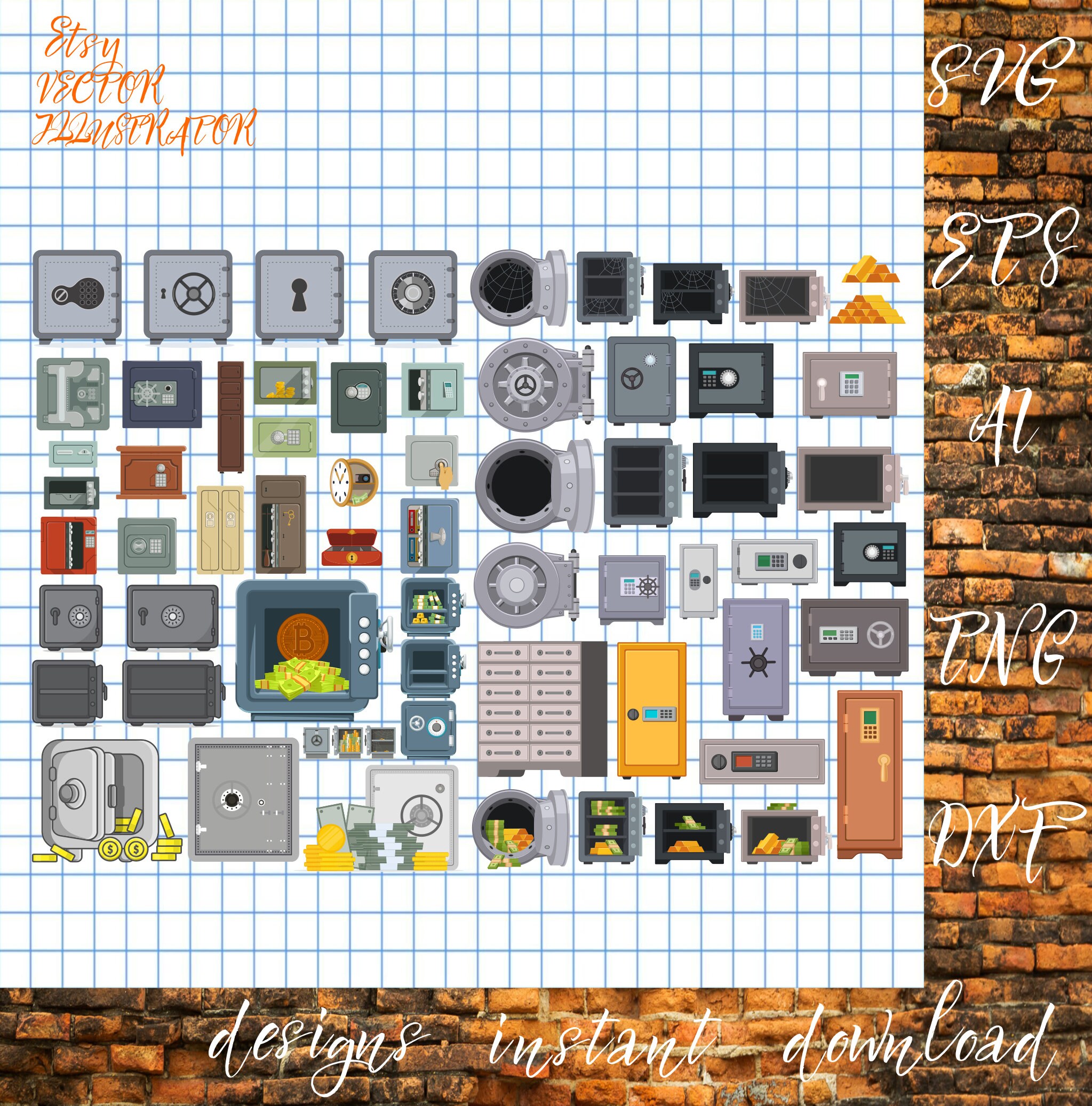 Safe Combination Lock Clipart Vector Design Illustration, Safe Lock Set ...