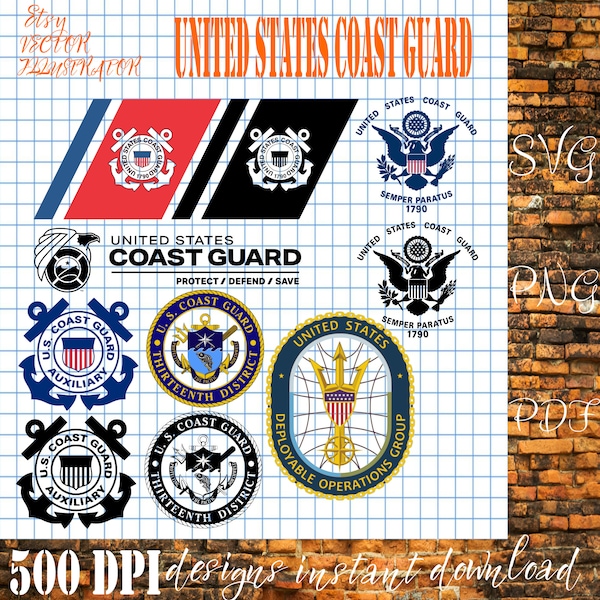 United States Coast Guard Logo Svg - Etsy