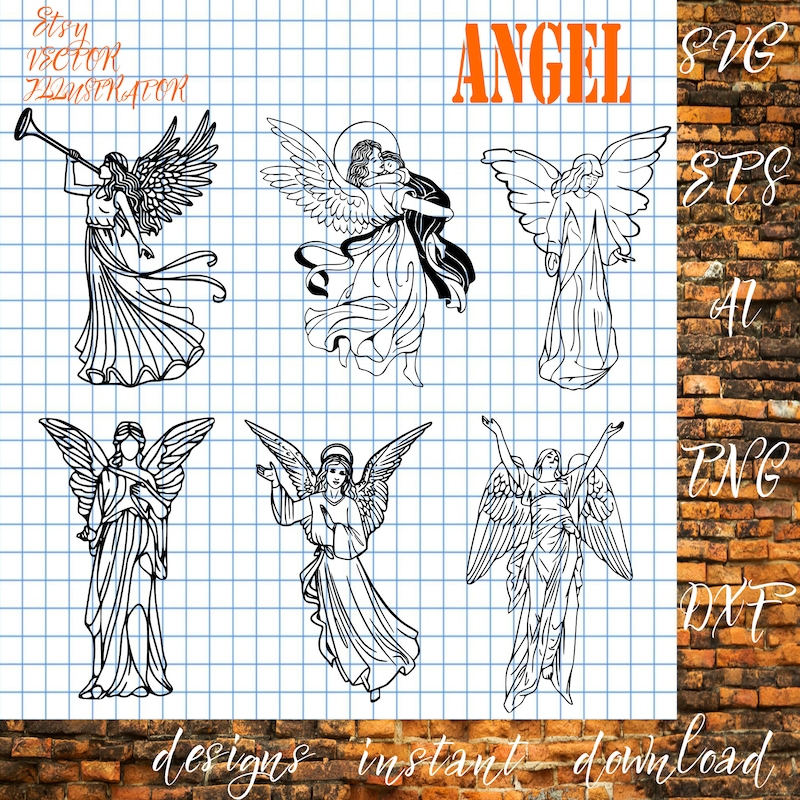 Angel Svg - Etsy