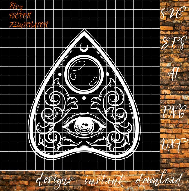 Ouija Planchette Coaster Svg, Great for Halloween Rustic Home Decor or ...