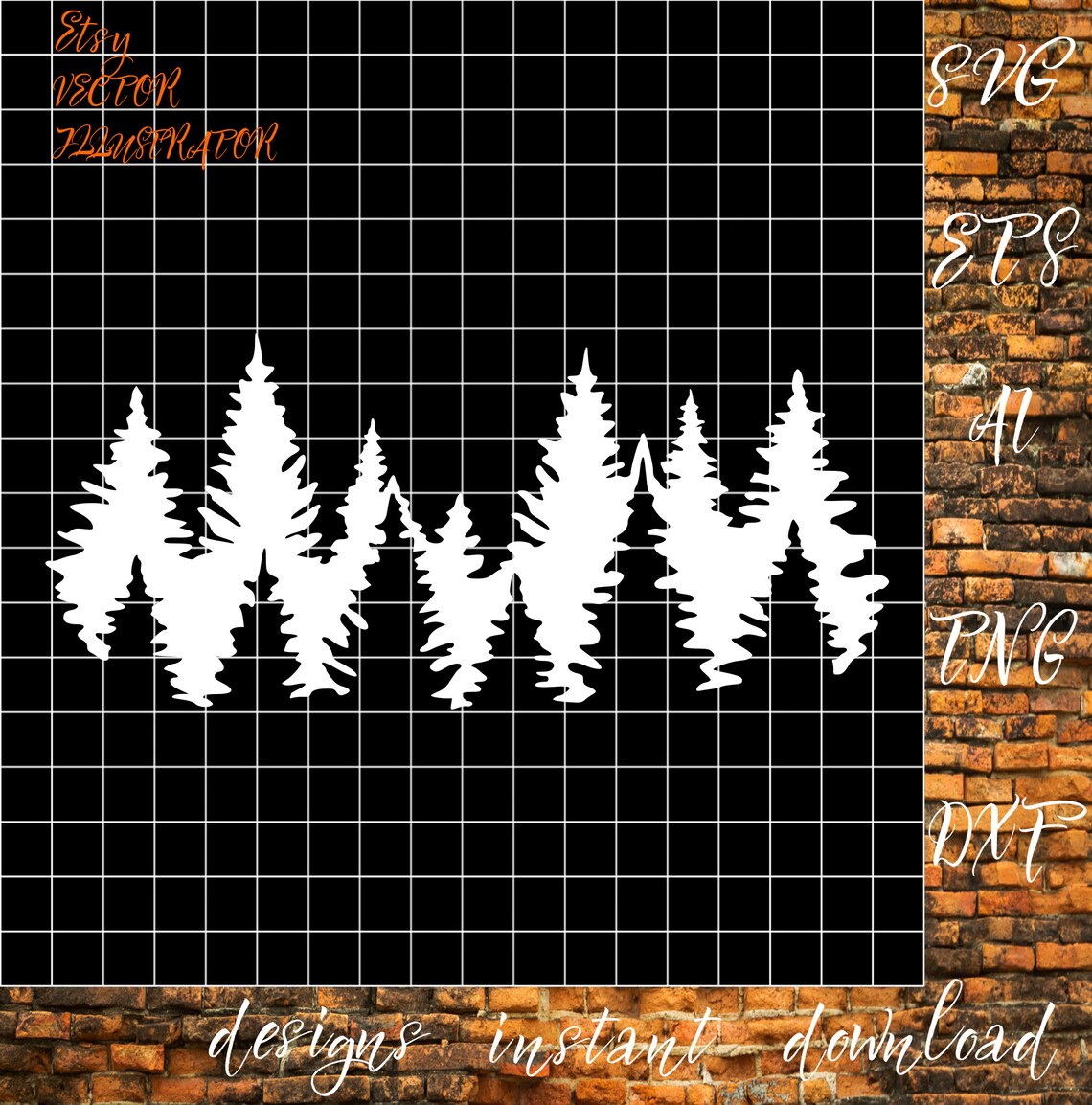 Treeline Silhouette Svg, Forest Svg, Cut File, Pine Tree Svg, Woods Svg ...