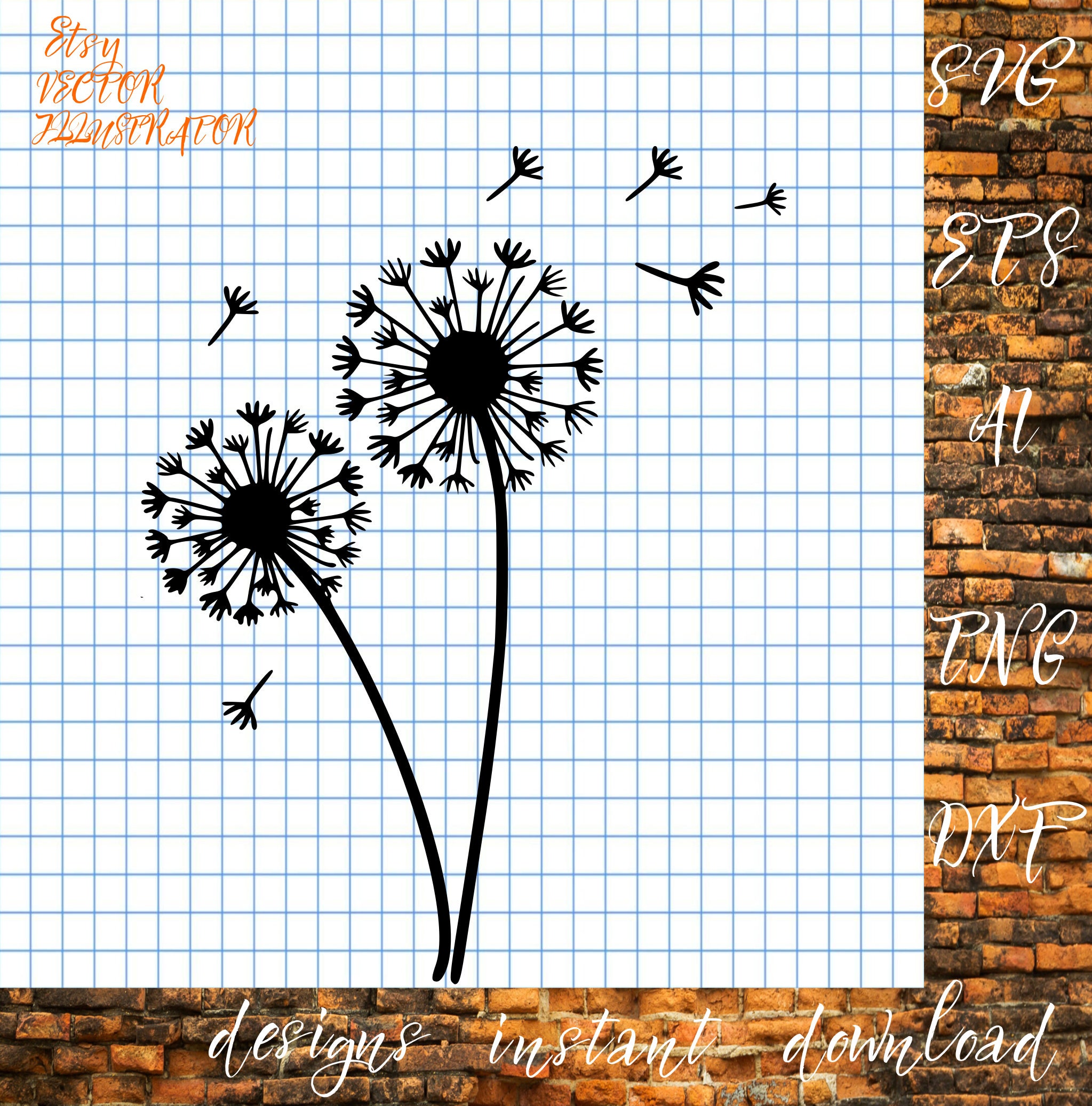 Dandelion Svg, Png, Eps, Dandelions Svg Bundle, Instant Download ...