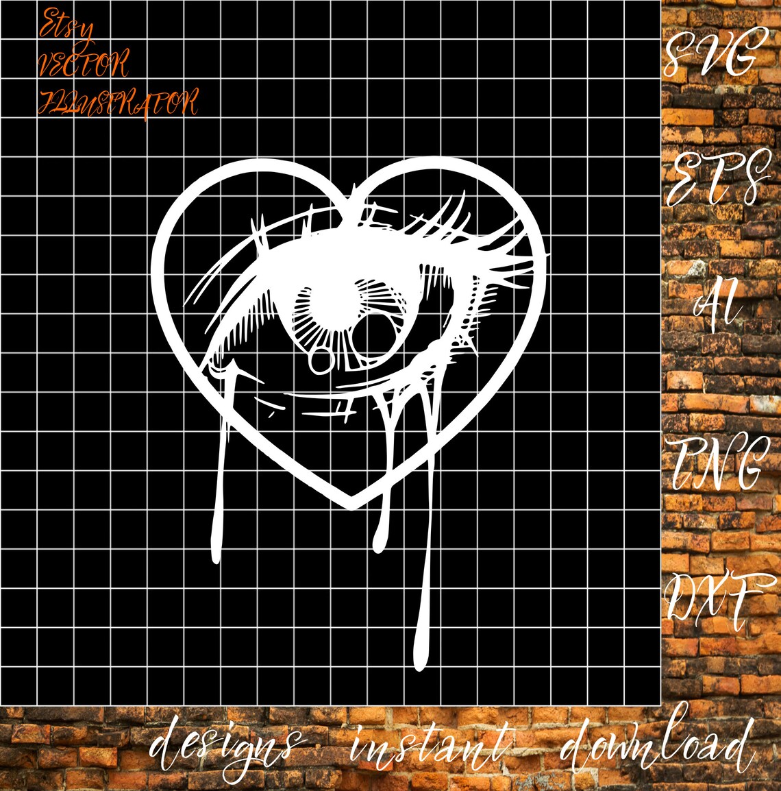 Eye Crying in the Heart Svg, Svgpngpdfaiepsdxf, Files for Cutting ...