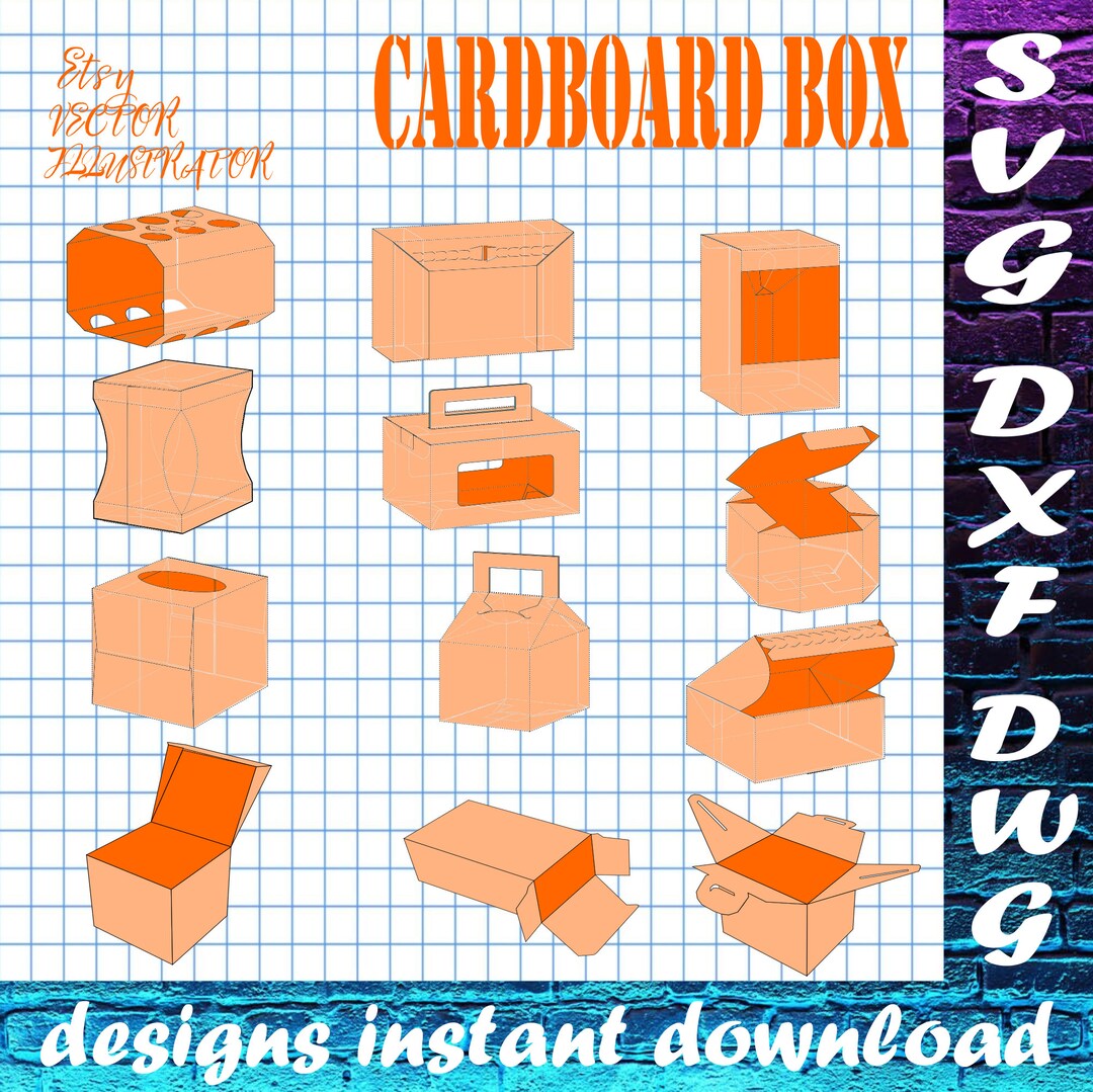 Set 12 Box, Laser Cut Your Own Boxes, Laser Cutting File, SVG for Laser ...