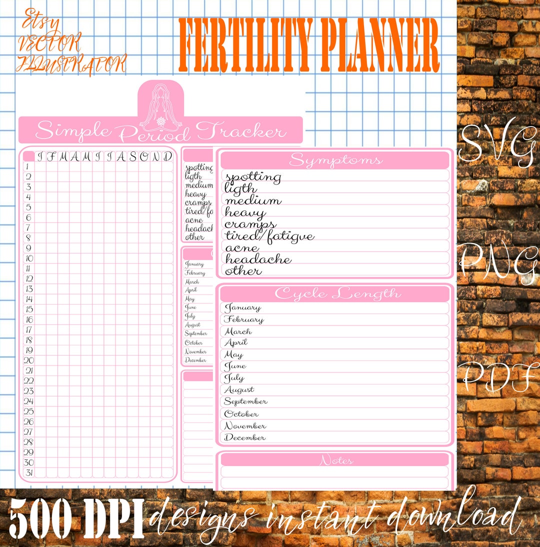 Period Journal, Printable Period Tracker, Symptom Tracker, Fertility ...