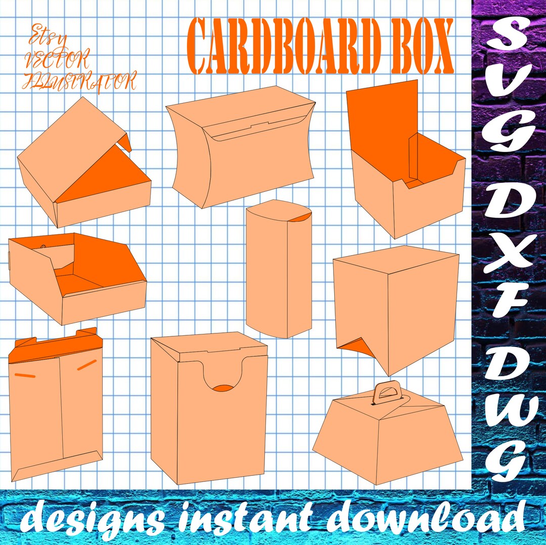 Set 9 Box, Laser Cut Your Own Boxes, Laser Cutting File, SVG for Laser ...