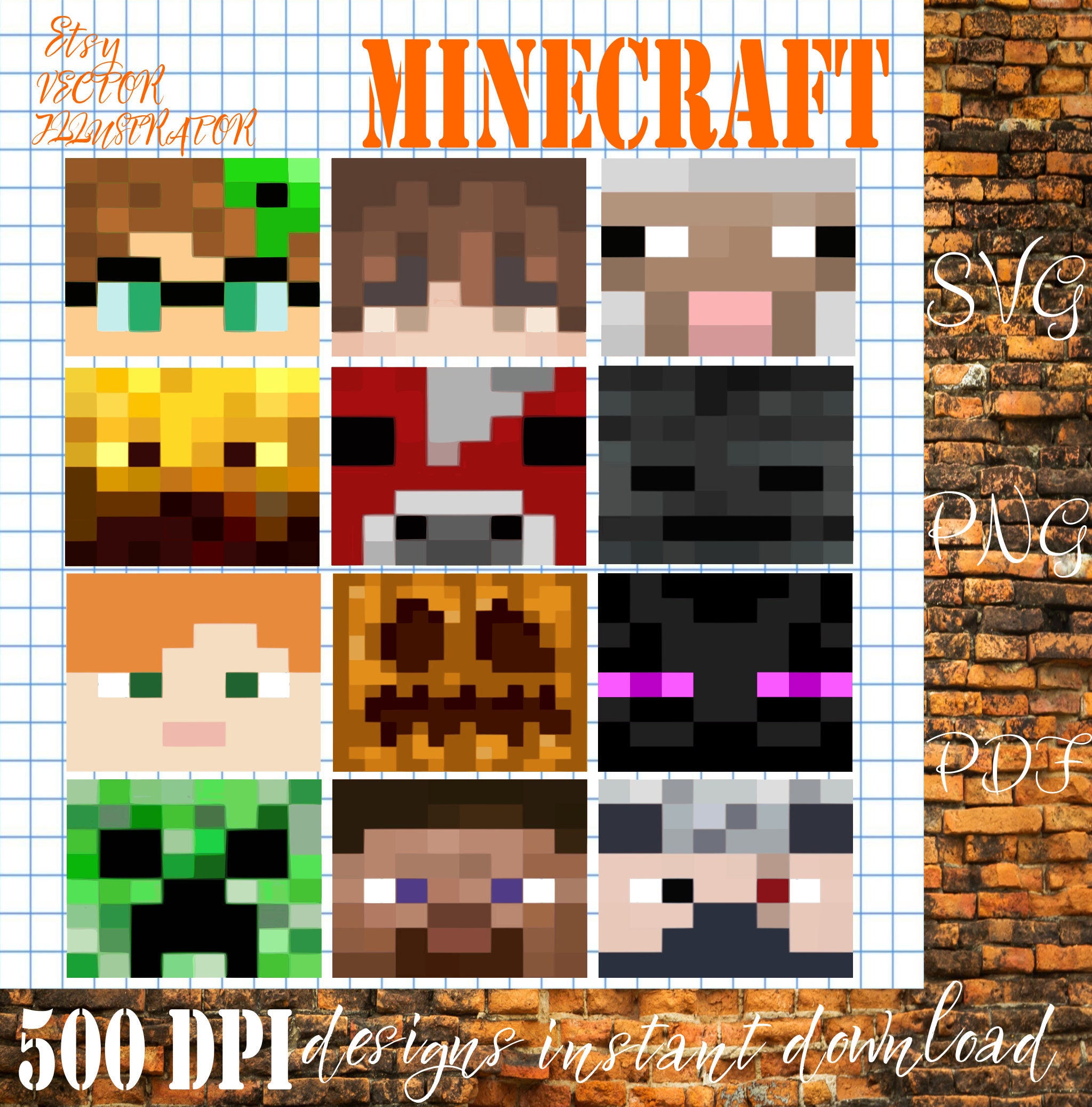 Minecraft SVG, Minecraft PNG File, Minecraft PDF, Minecraft Sticker ...