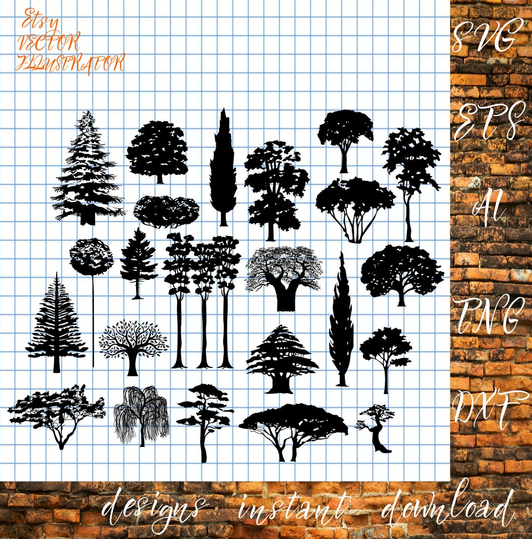 Treeline Silhouette Svg Forest Svg Cut File Pine Tree Svg - Etsy