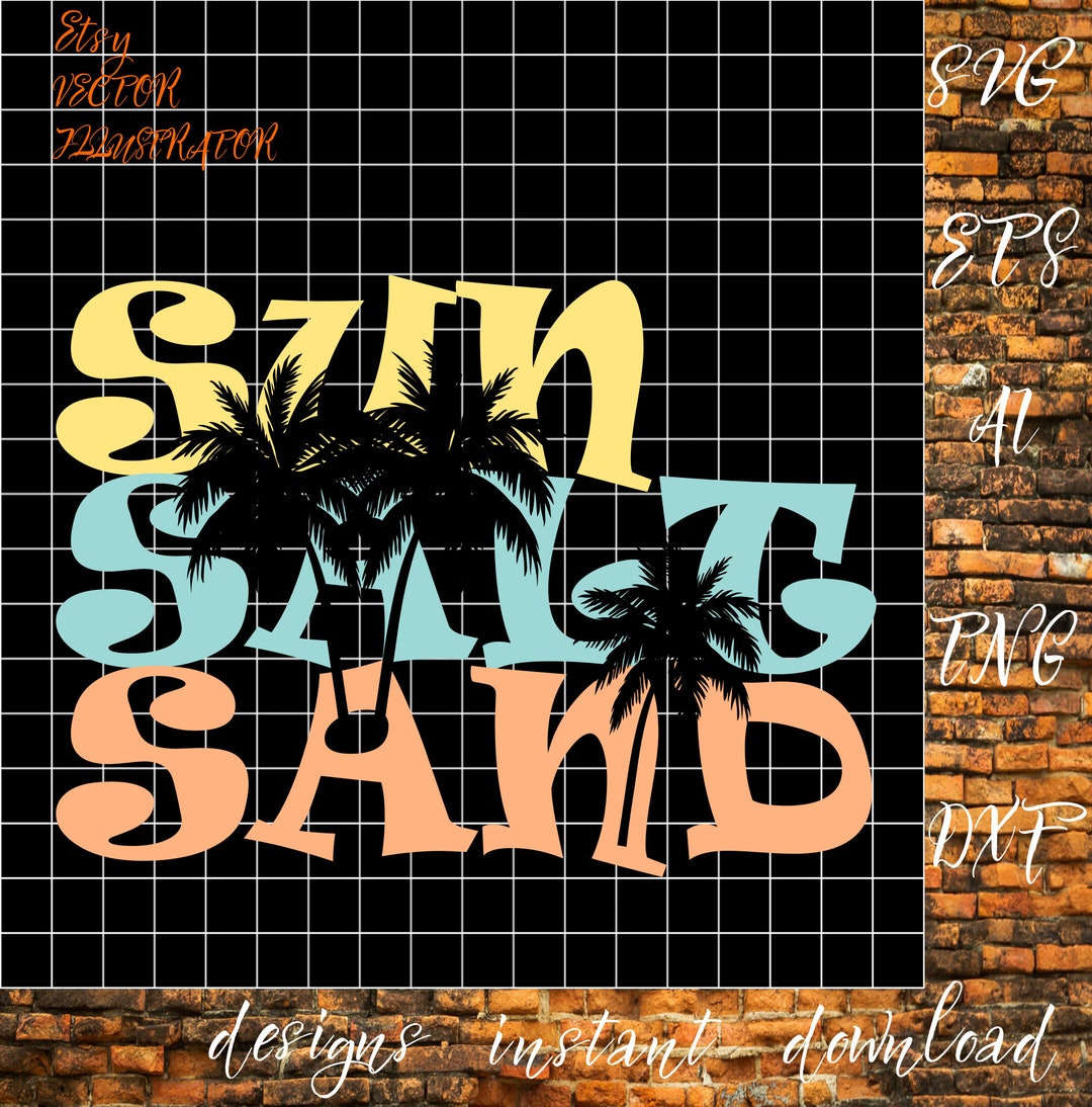 Beach Svg Summer Svg Sun Salt Sand Svg Vacation - Etsy Australia