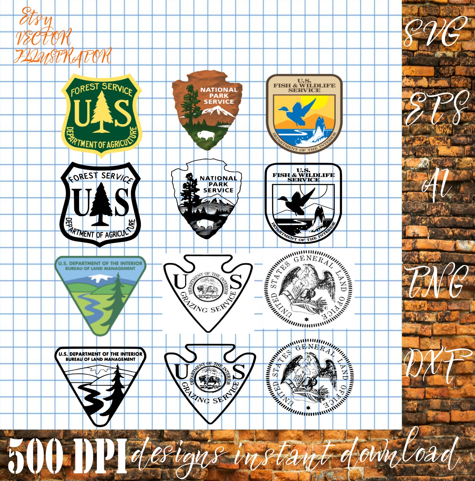 U S Forest Service Logo Svg, Svgpngpdfaiepsdxf, Files for Cutting ...
