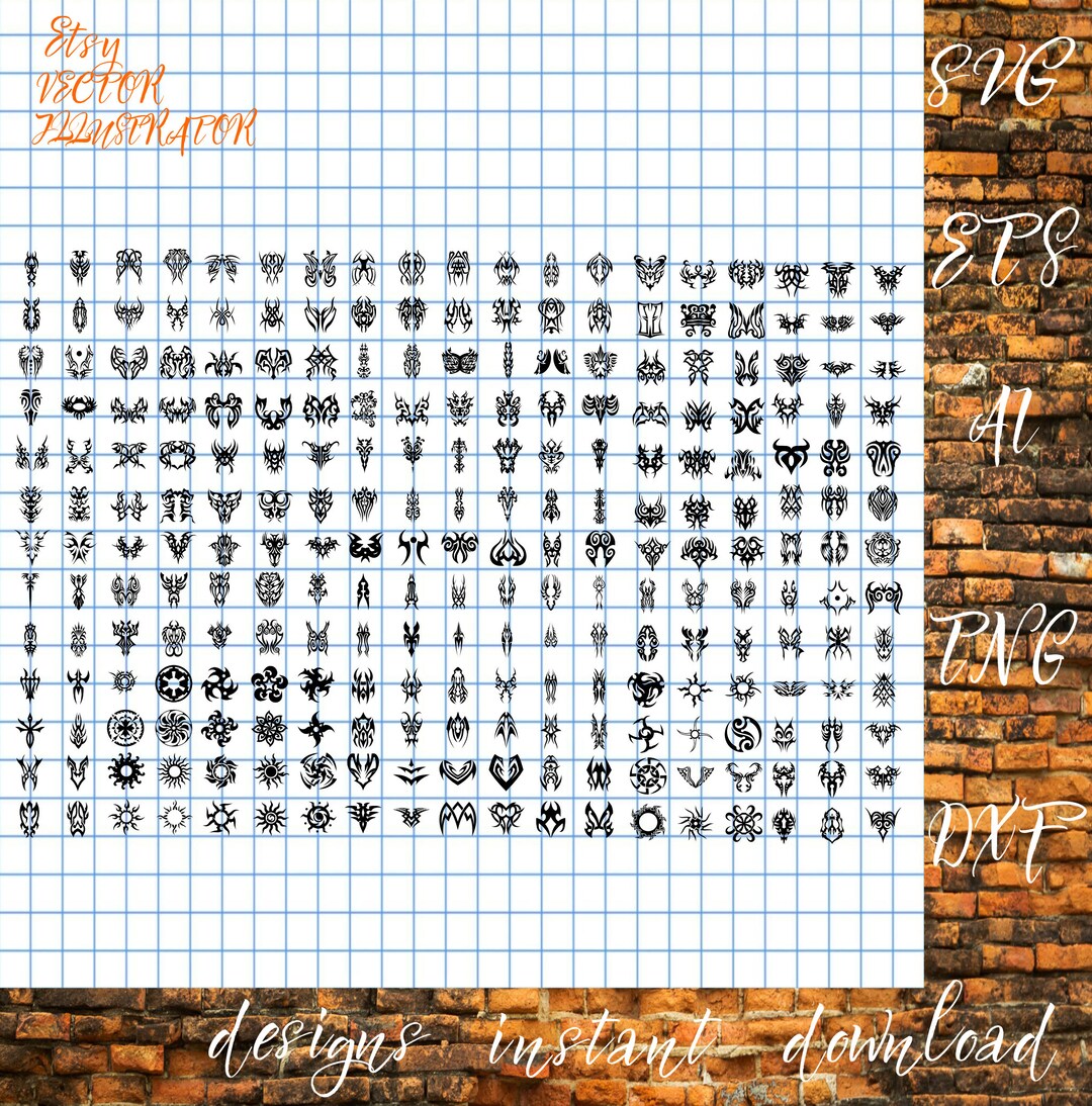 Tribal Tattoo Svg, Tribal Set Png, Tattoo, Decal, Vinyl, Tribal Clipart ...