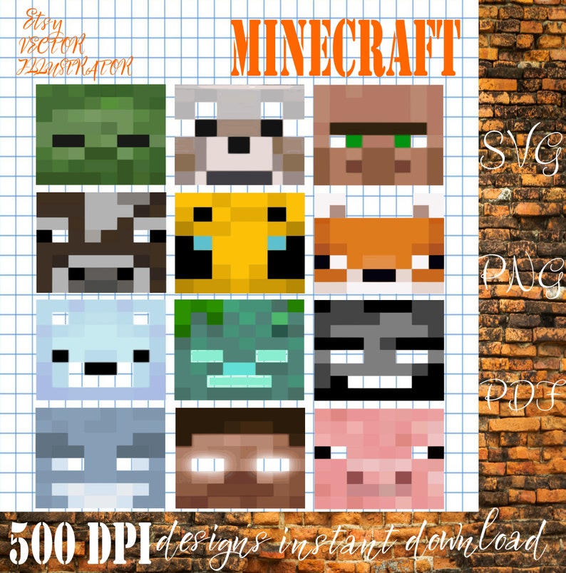 Minecraft SVG, Minecraft PNG File, Minecraft PDF, Minecraft Sticker ...