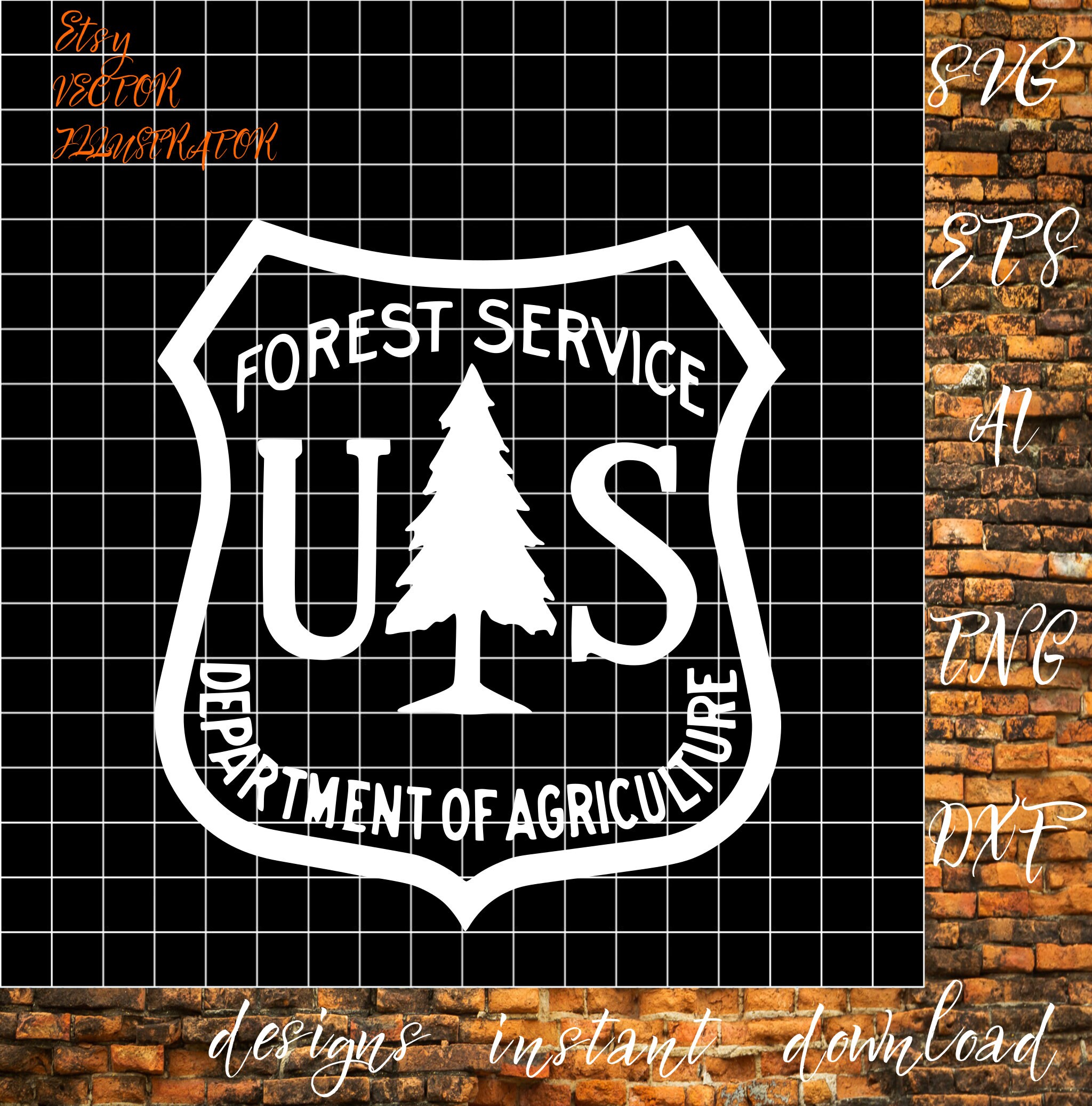 U S Forest Service Logo Svg Svgpngpdfaiepsdxf Files for - Etsy