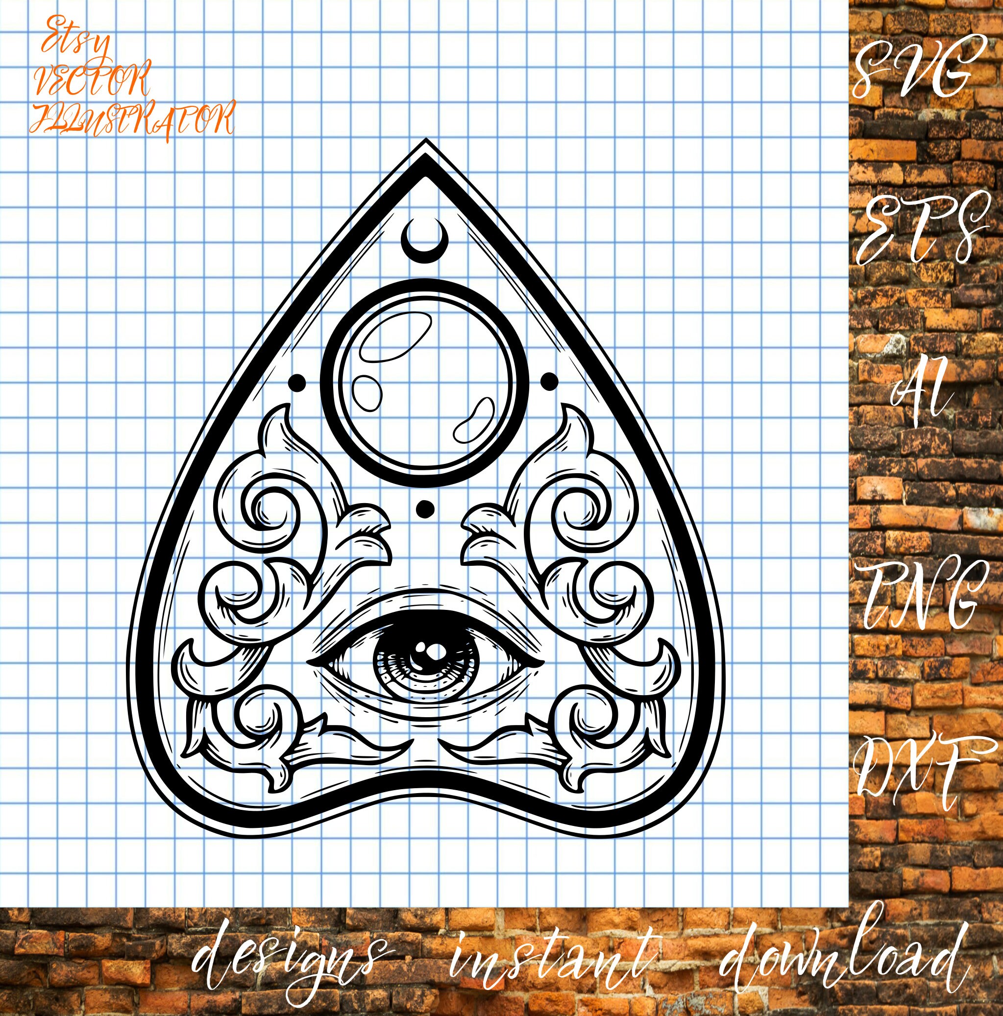 Ouija Planchette Coaster Svg Great for Halloween Rustic Home - Etsy