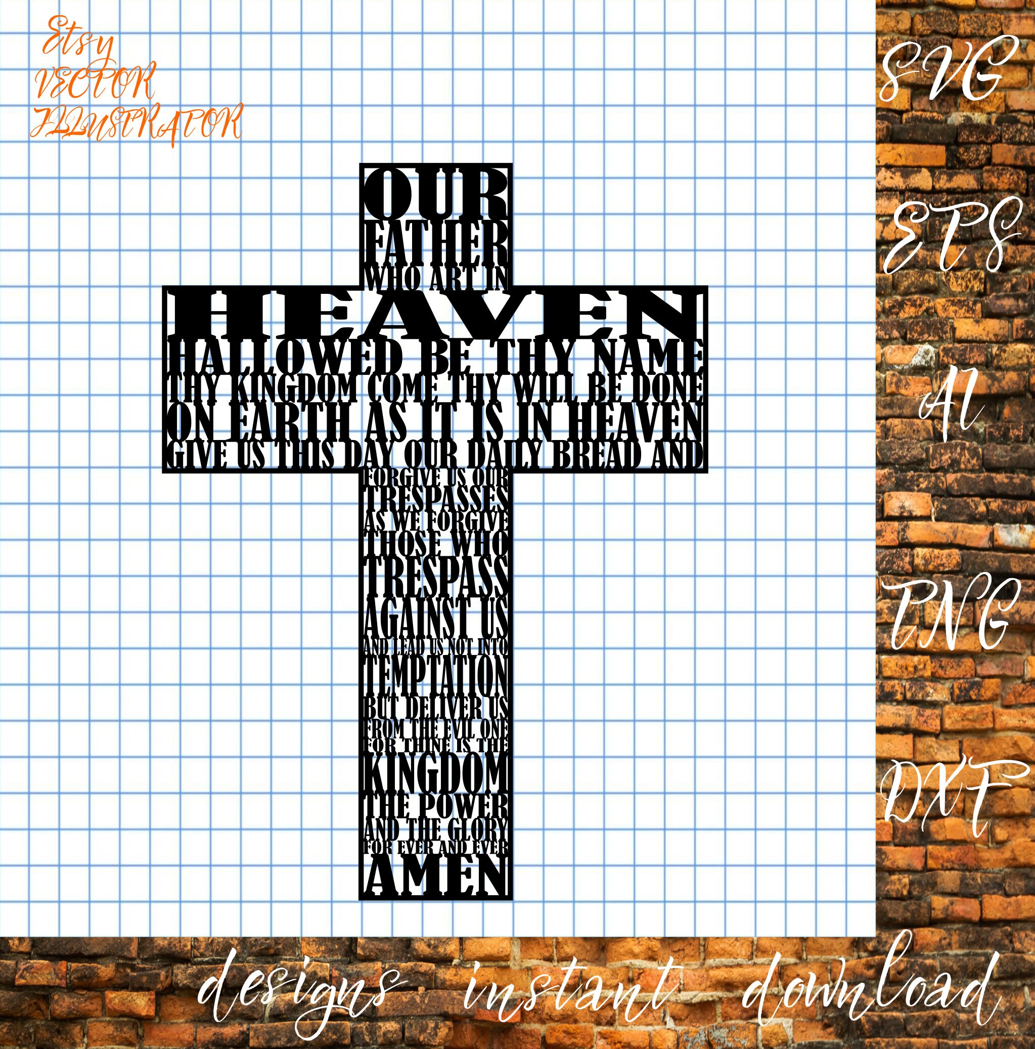 Our Father Svgpngjpgpdfaiepsdxf, Cut, Print for Cnc, Laser, Cricut ...