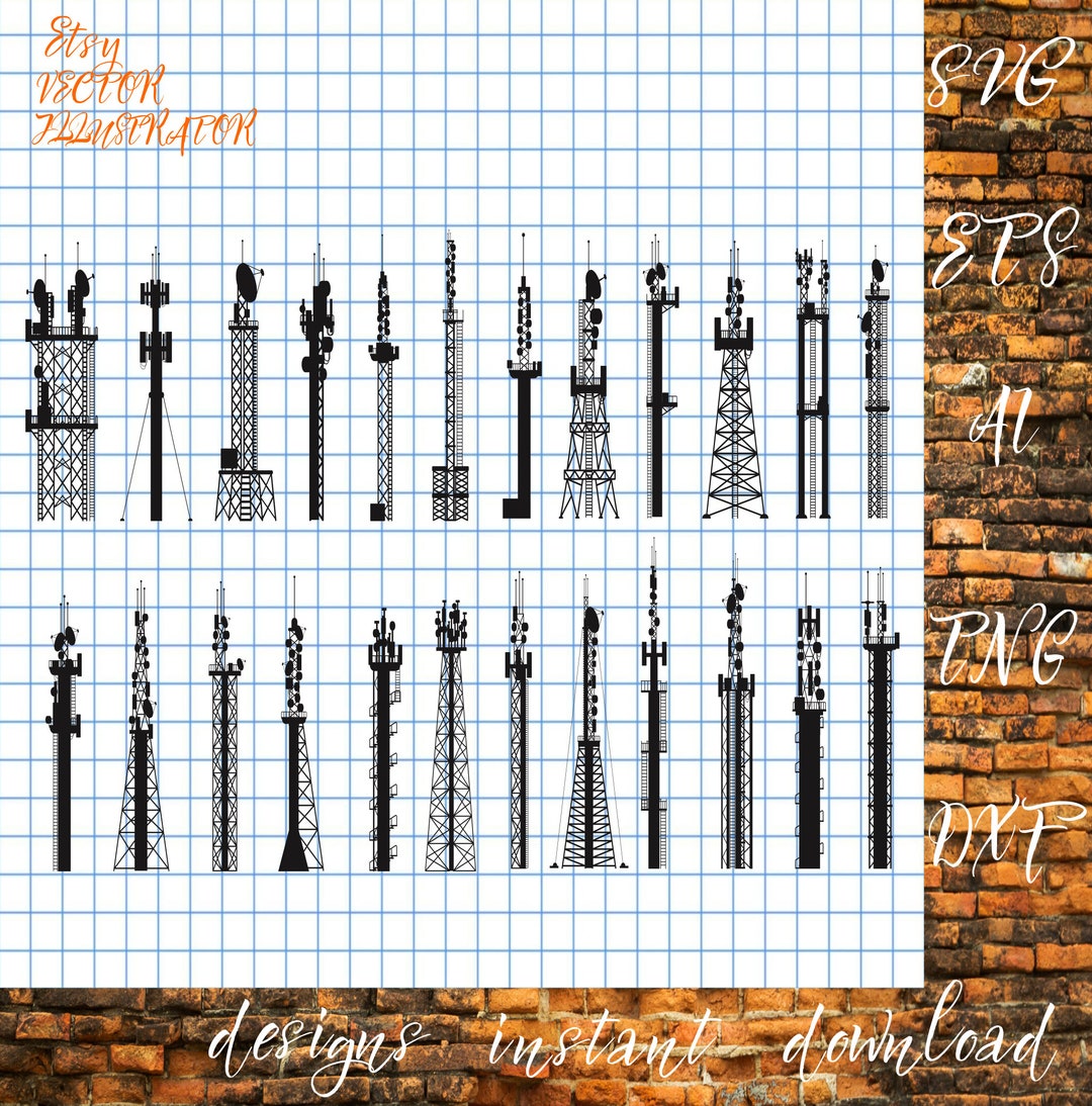 Tower Svg Transmission Tower Svg Wireless Tower Svg - Etsy