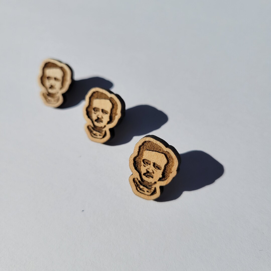 Edgar Allan Poe Hardwood Pin/lapel - Etsy