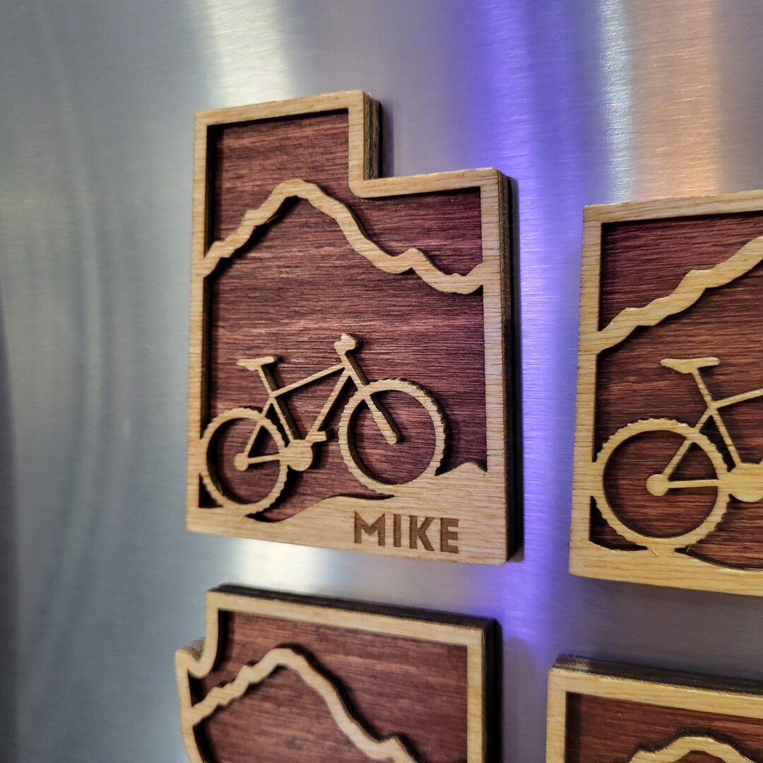 Personalized Utah Mountain Bike Magnet - Etsy