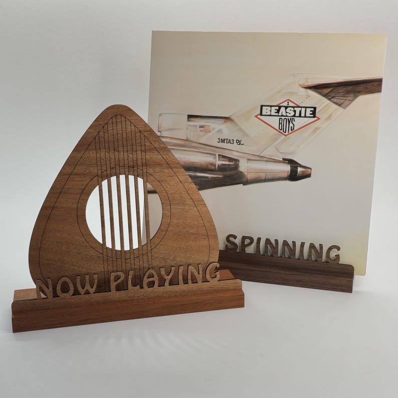 Now Spinning/now Playing Record Display Stand - Guitar - Etsy