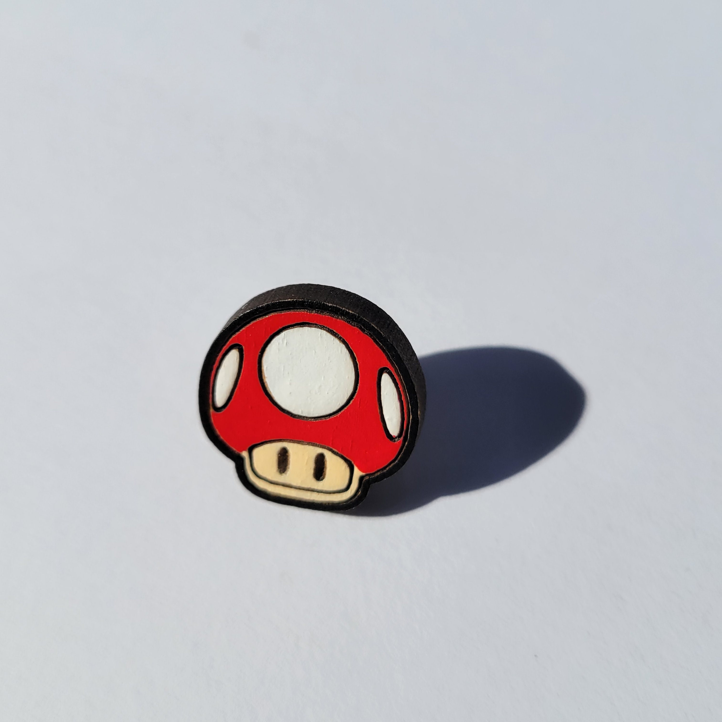 Mario Super Mushroom and Super Star Solid Maple Pin/lapel - Etsy
