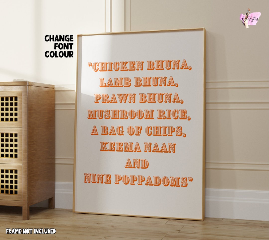 Smithy's Indian Order From Gavin & Stacey TV Show A4 Unframed Print ...